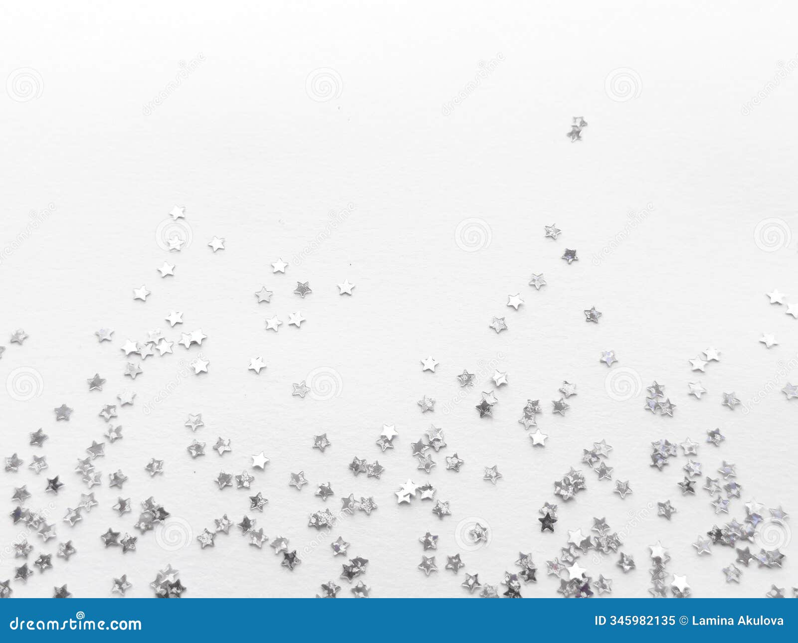 Silver Star Confetti on White Background. Minimalist Festive Decoration ...