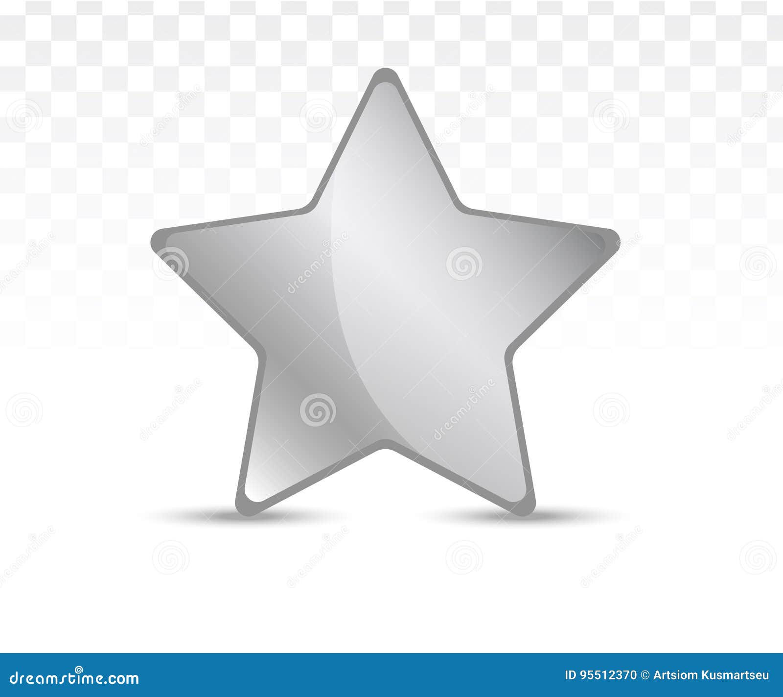 Silver star 3d vector stock vector. Illustration of button - 95512370