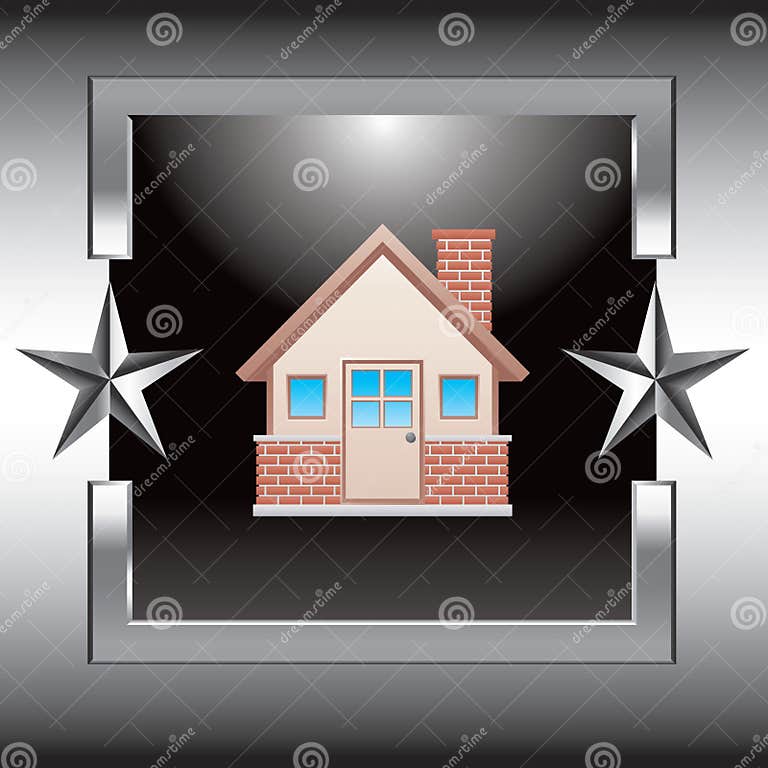 Silver Star Frame with Brick House Stock Vector - Illustration of real ...