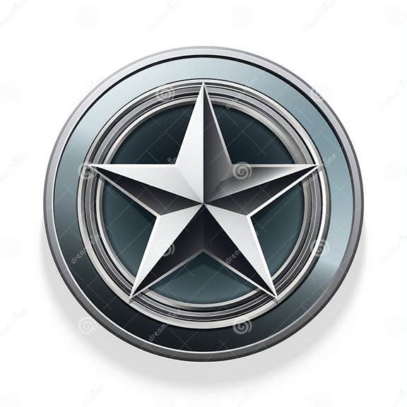 A Silver Star Icon on a White Background Stock Illustration ...