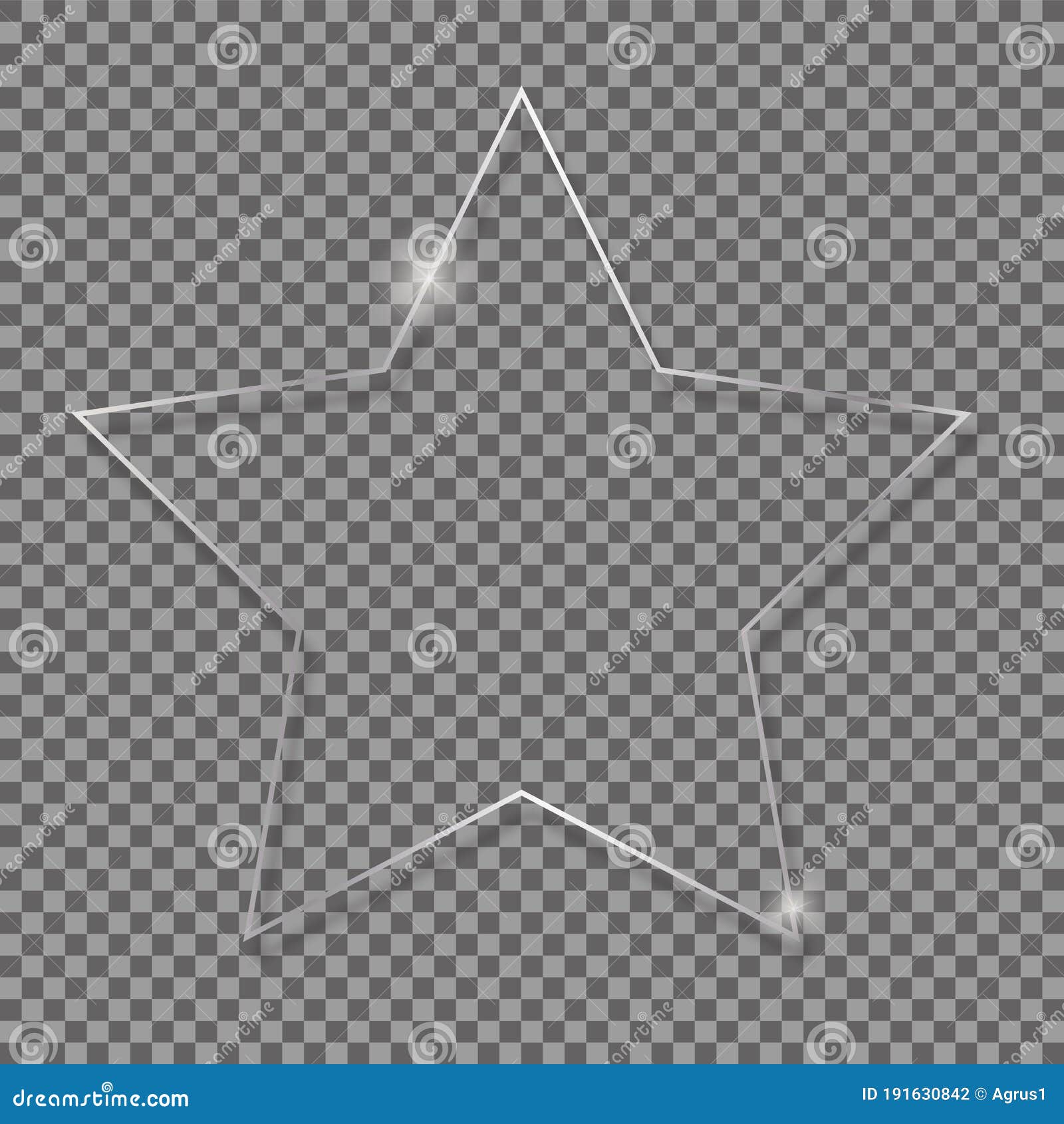 Silver Star Metal Frame on Transparent Background Stock Vector ...