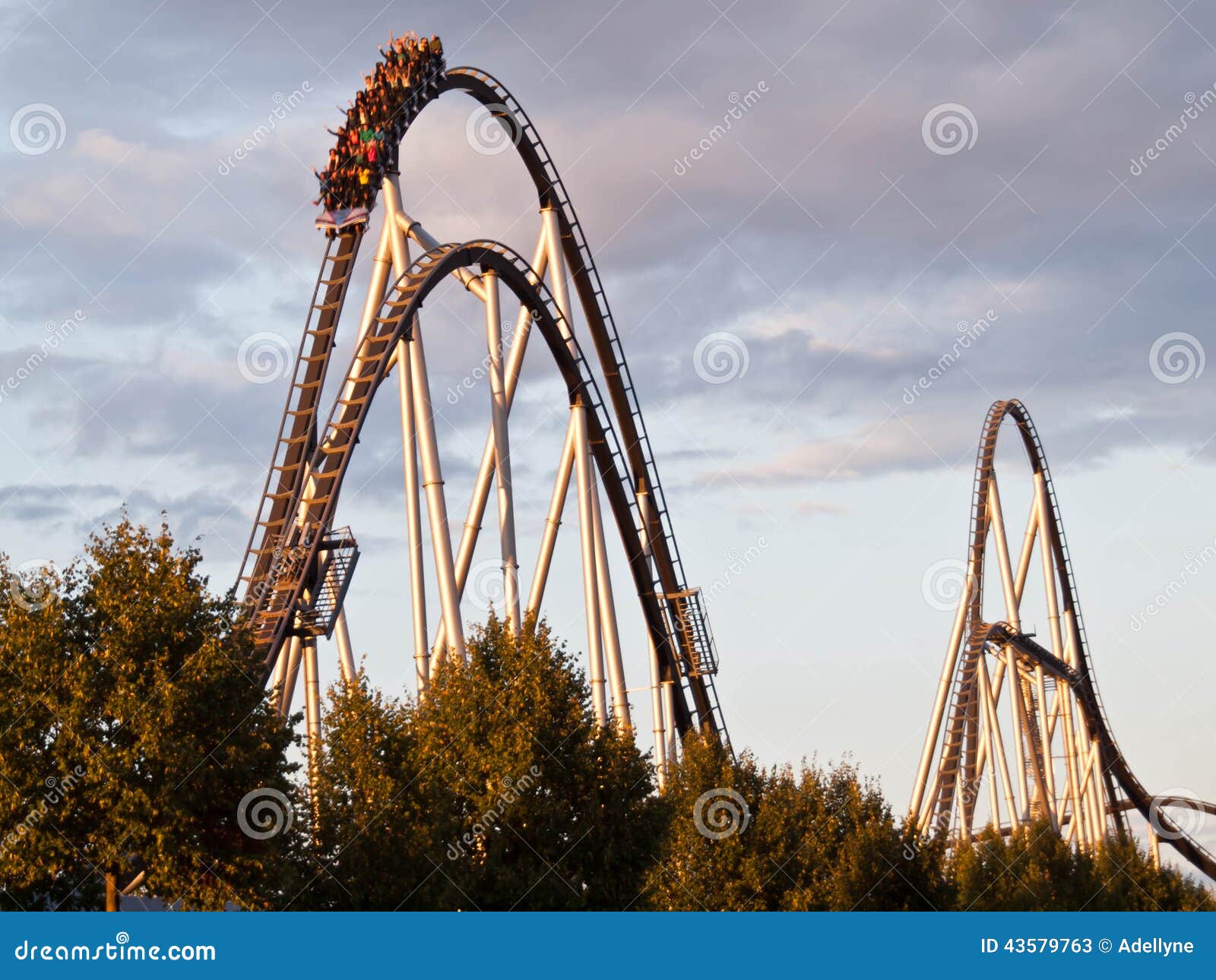 Silver Star Roller Coaster stock image. Image of adults - 43579763
