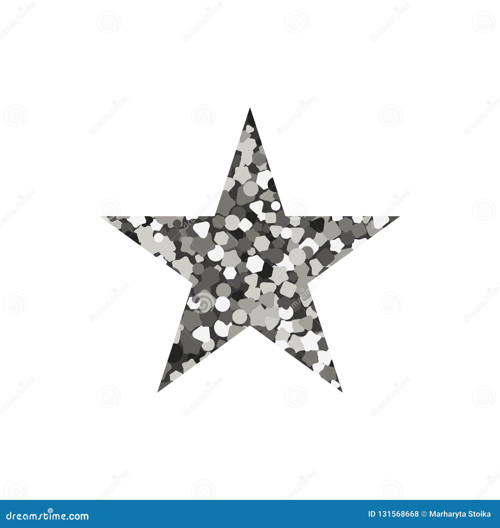 Silver star. stock vector. Illustration of concept, glitter - 131568668