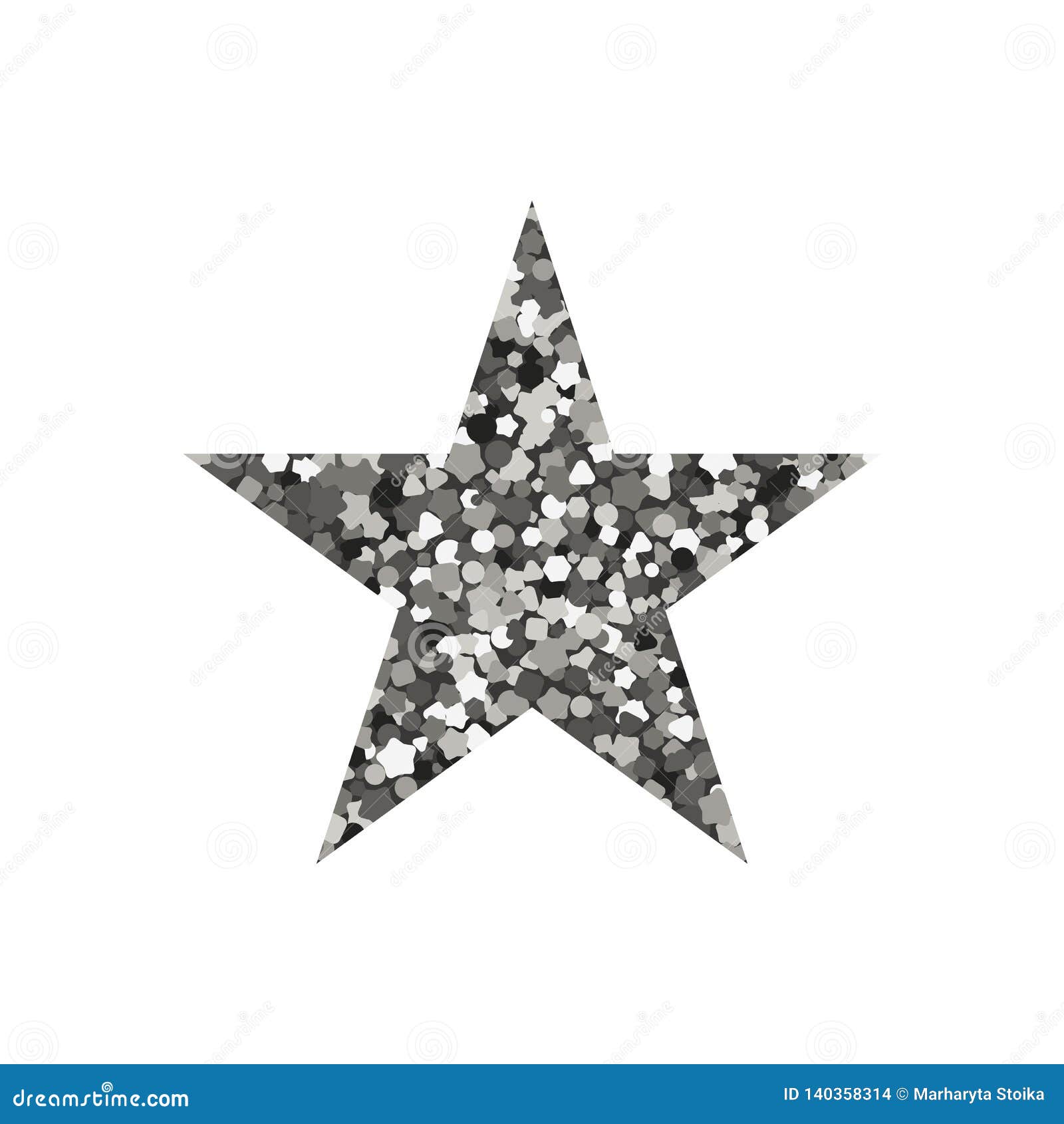 Silver star. stock vector. Illustration of isolated - 140358314