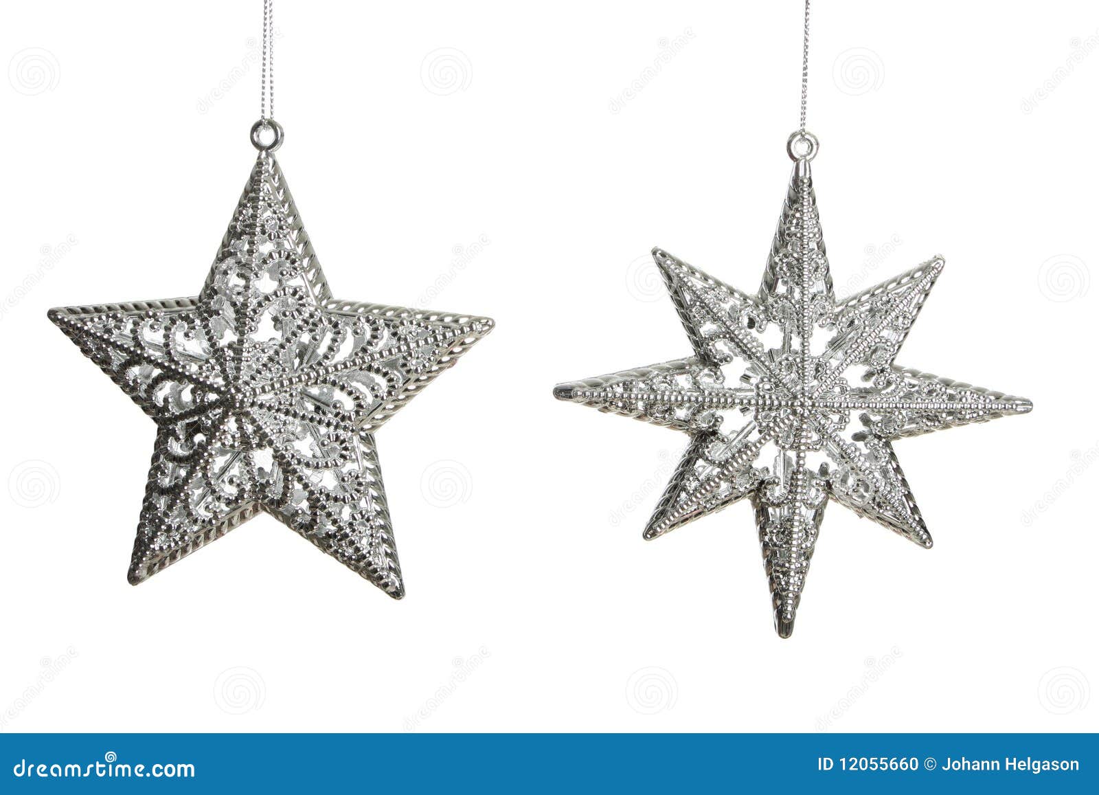 Silver stars stock photo. Image of christmas, tree, decoration - 12055660
