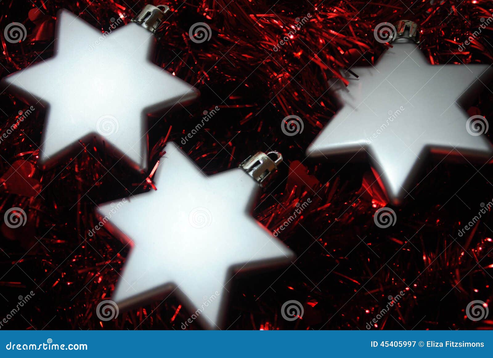 3 silver stars stock image. Image of baubles, ornament - 45405997