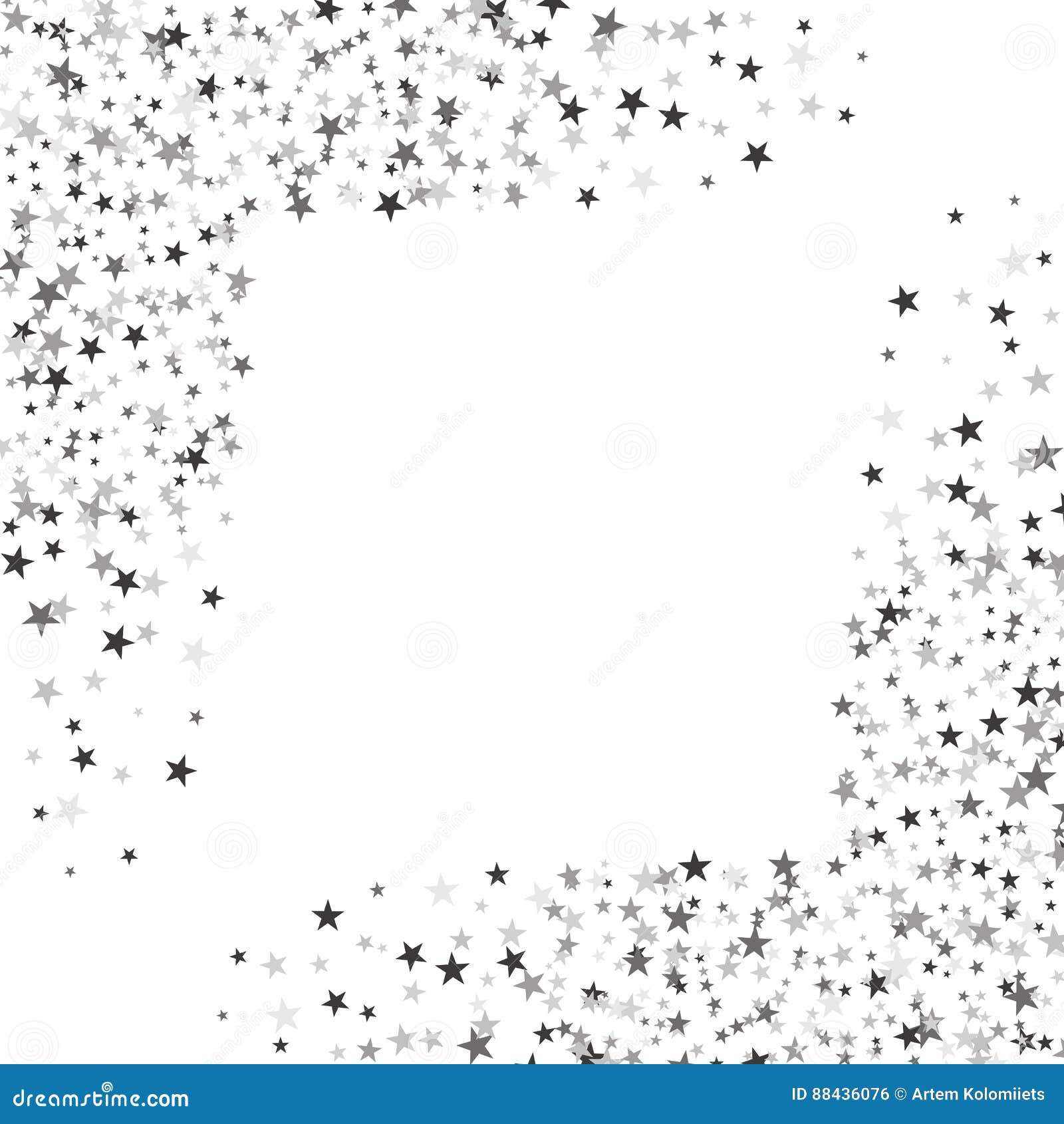 Silver Stars with Square White Shape in the Middle, White Background ...