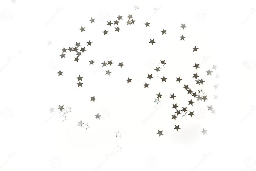Silver Stars On White Background Stock Image Image Of Metallic Shine