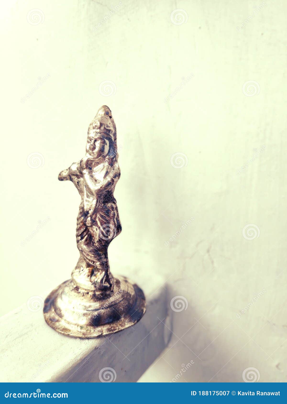 Silver Statue of Hindu God Krishna. Stock Image - Image of idol ...
