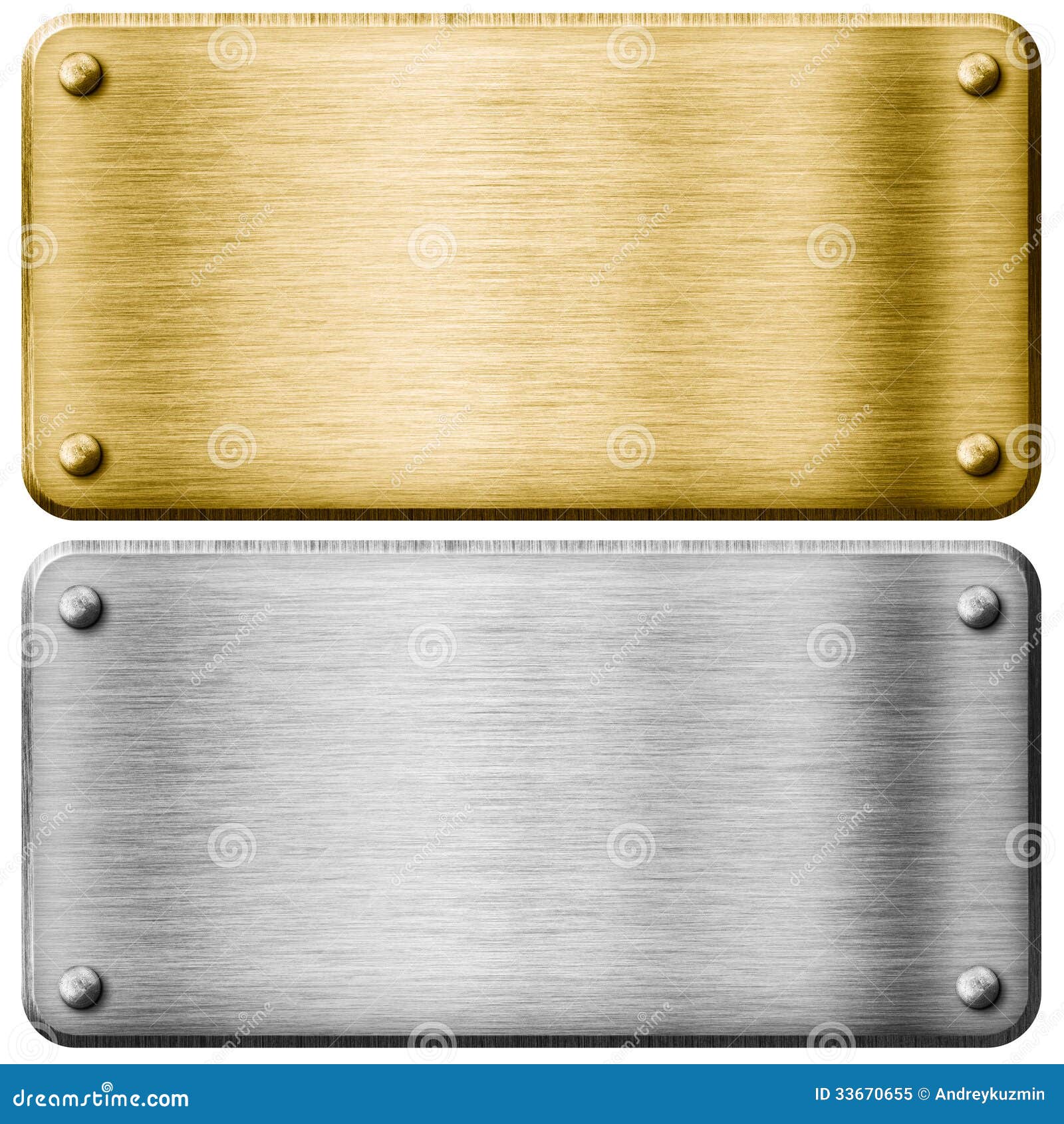 Silver Steel and Gold Metal Plates Stock Image - Image of brushed, gold ...