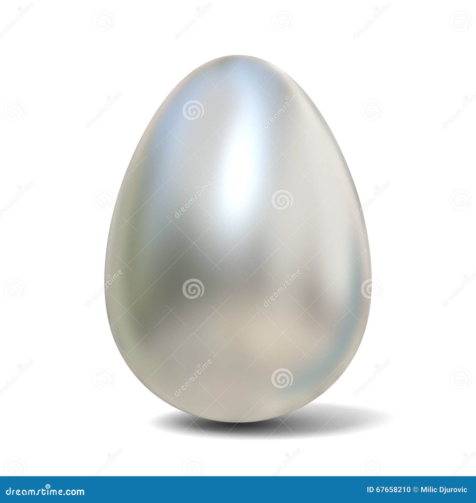 Silver, Steel, Metal Egg. 3D Stock Illustration - Illustration of light ...