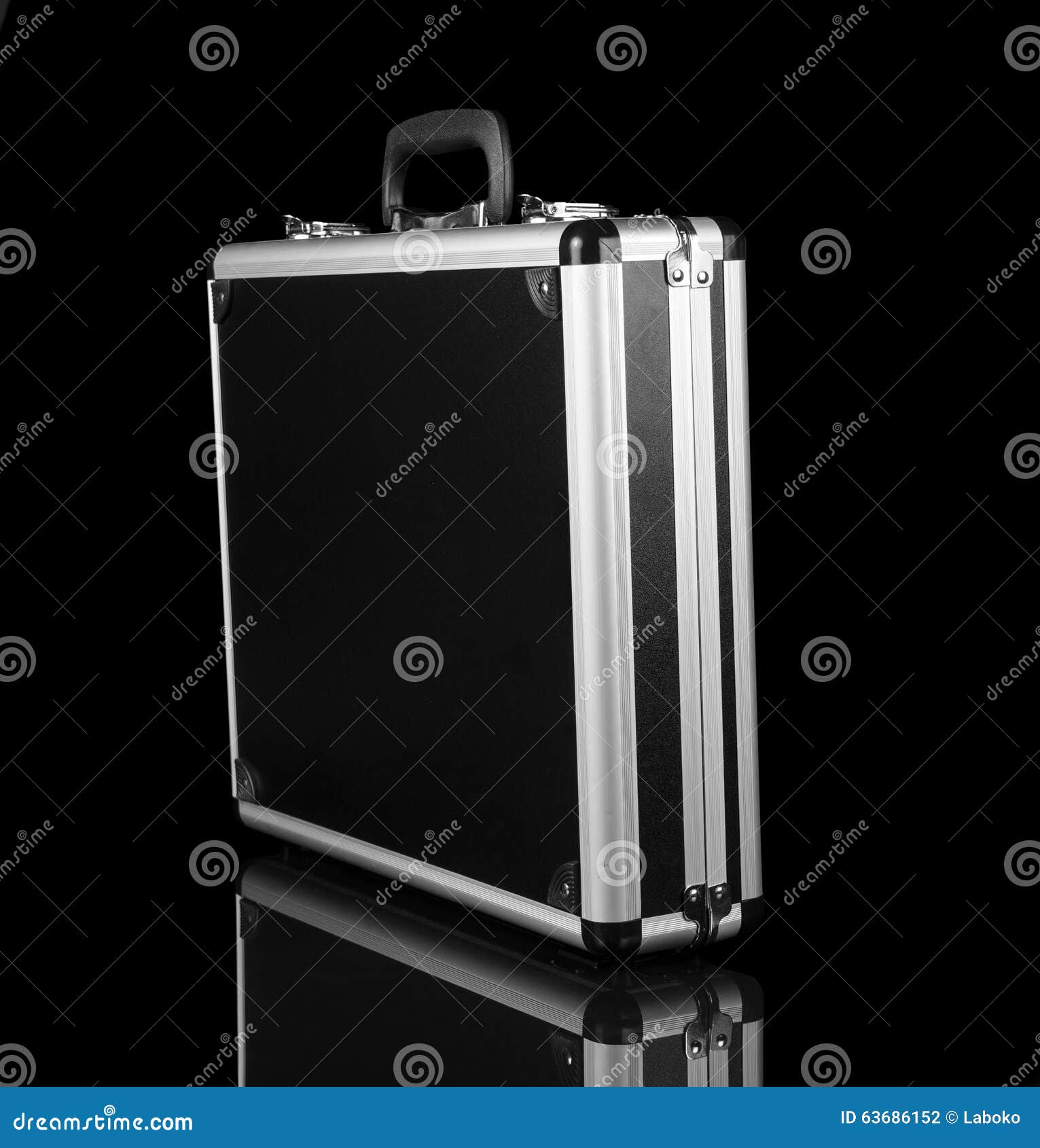 Silver steel suitcase stock photo. Image of container - 63686152