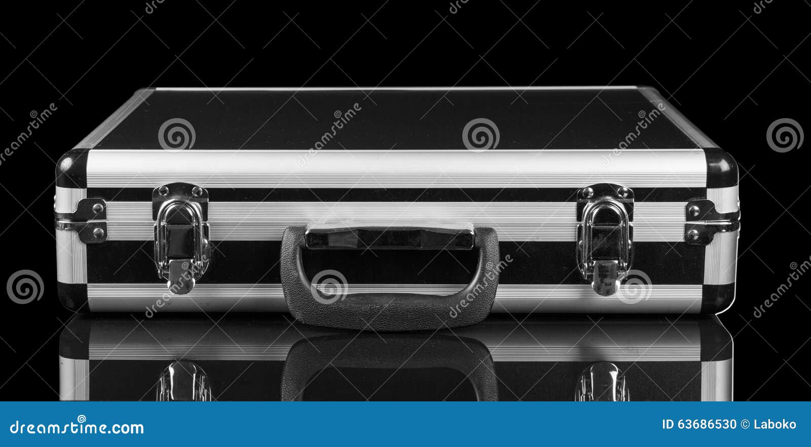 Silver steel suitcase stock photo. Image of security - 63686530
