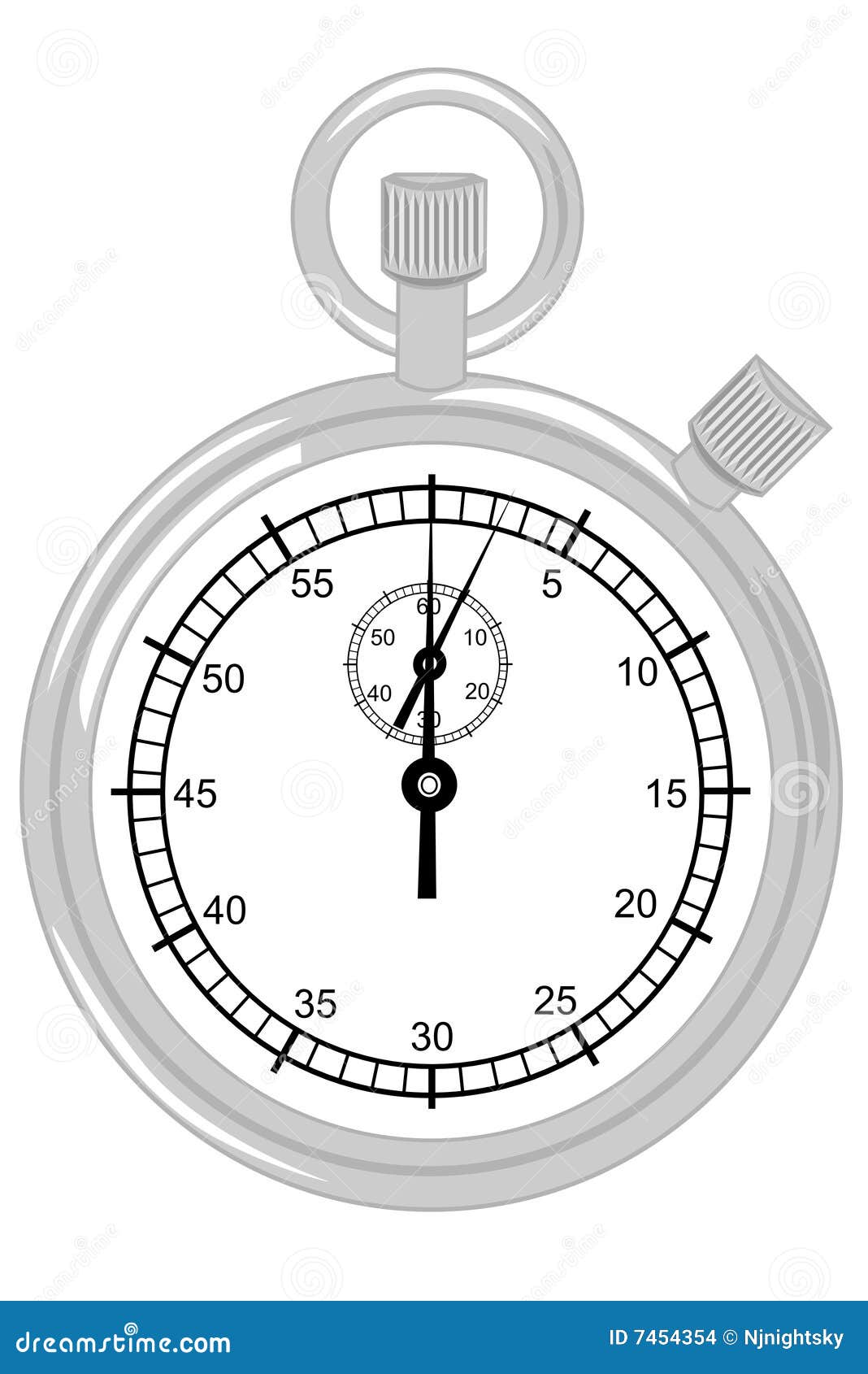 Silver stopwatch stock vector. Illustration of race, stopwatch - 7454354