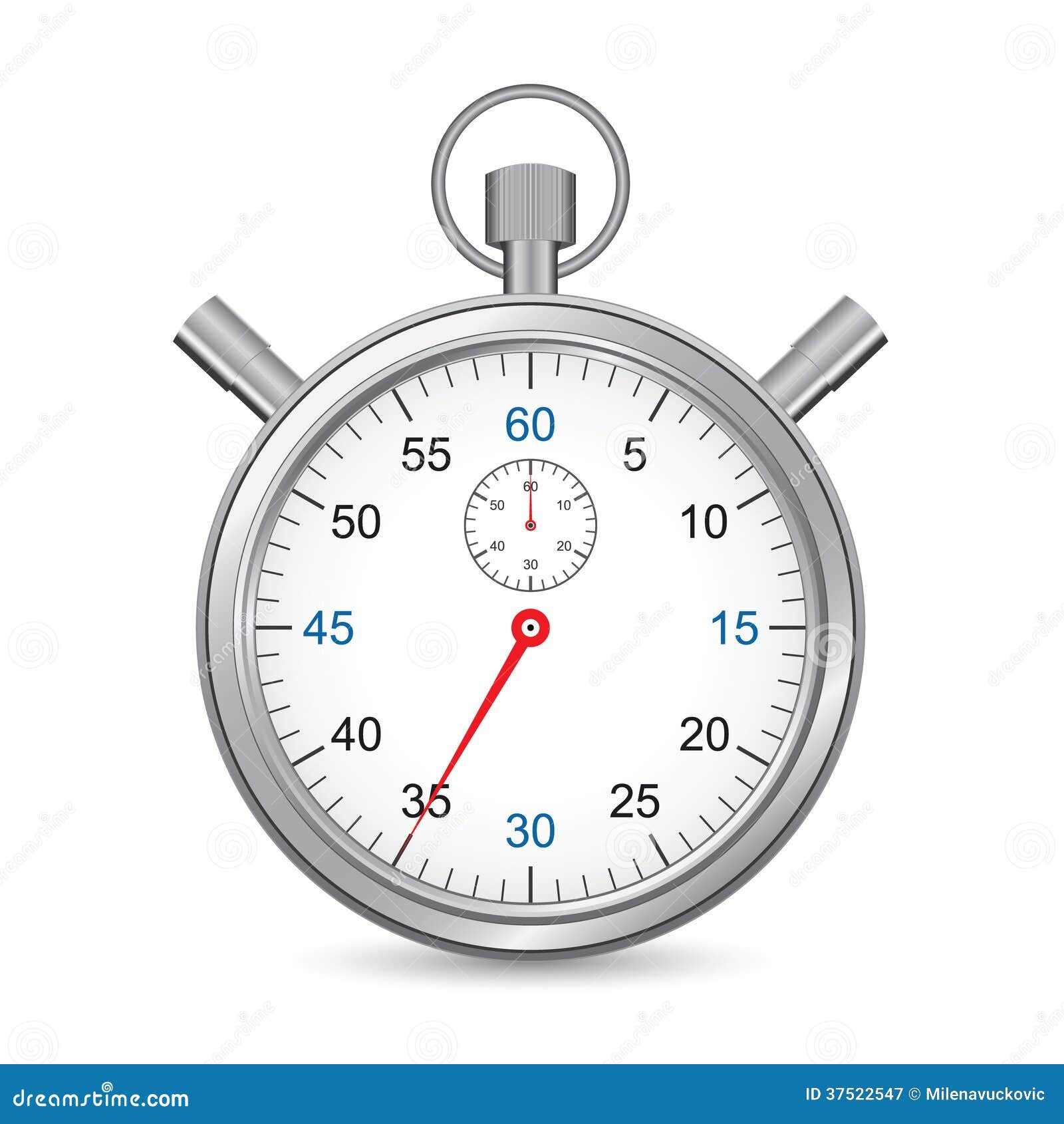 Silver stopwatch stock vector. Illustration of element - 37522547