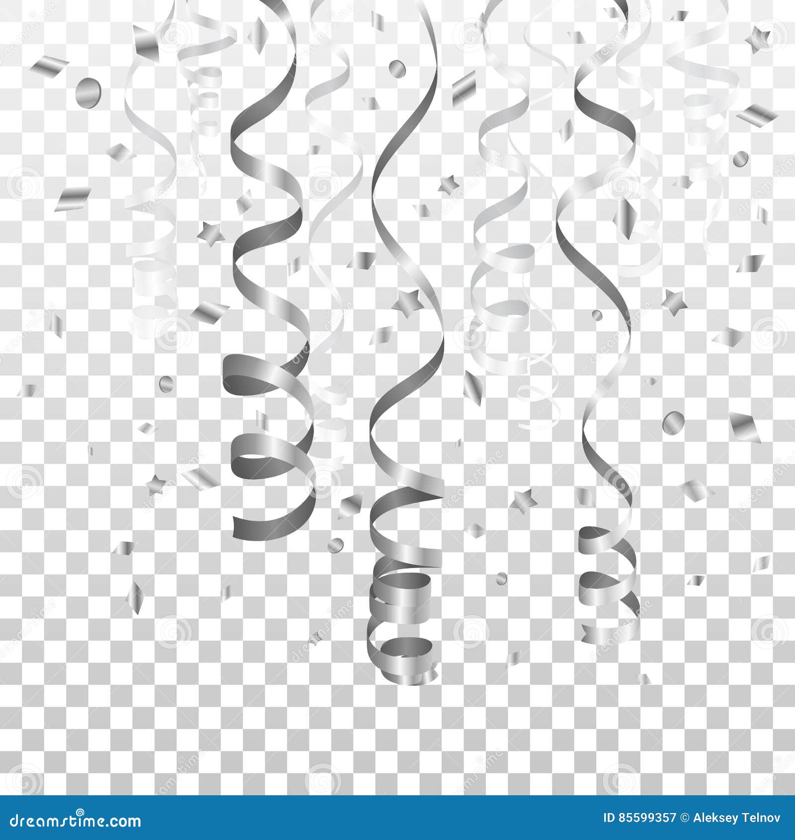 Silver Streamer Party Vector Transparent | CartoonDealer.com #202868051