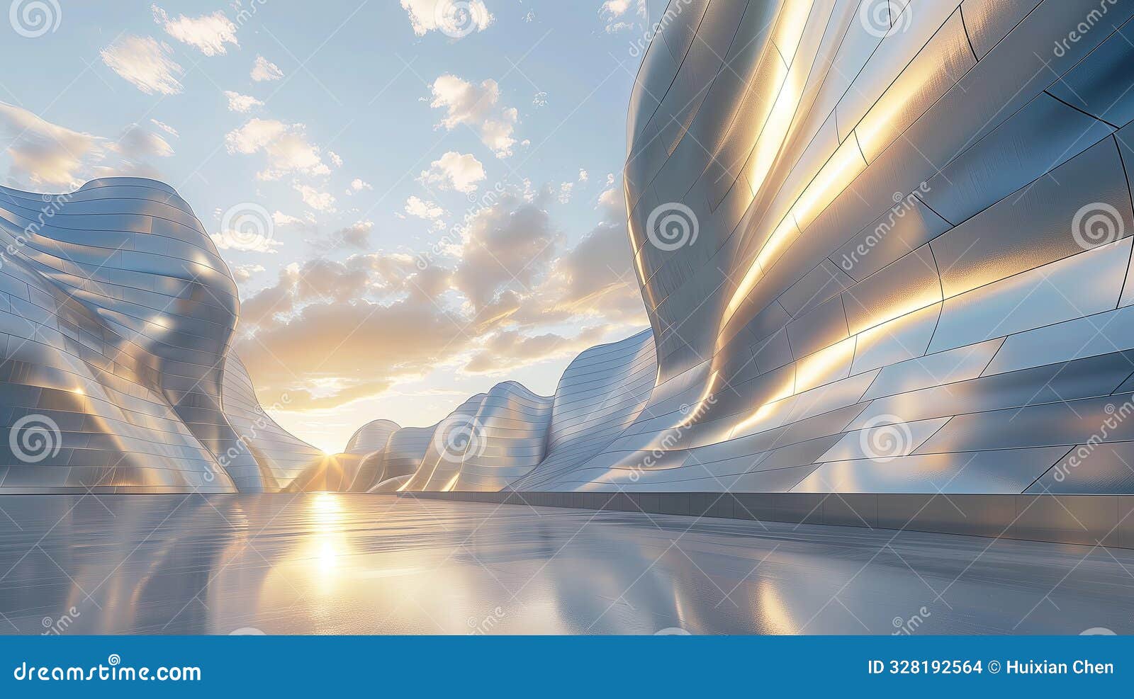 Parametric Museum Building Renderings. Stock Illustration ...