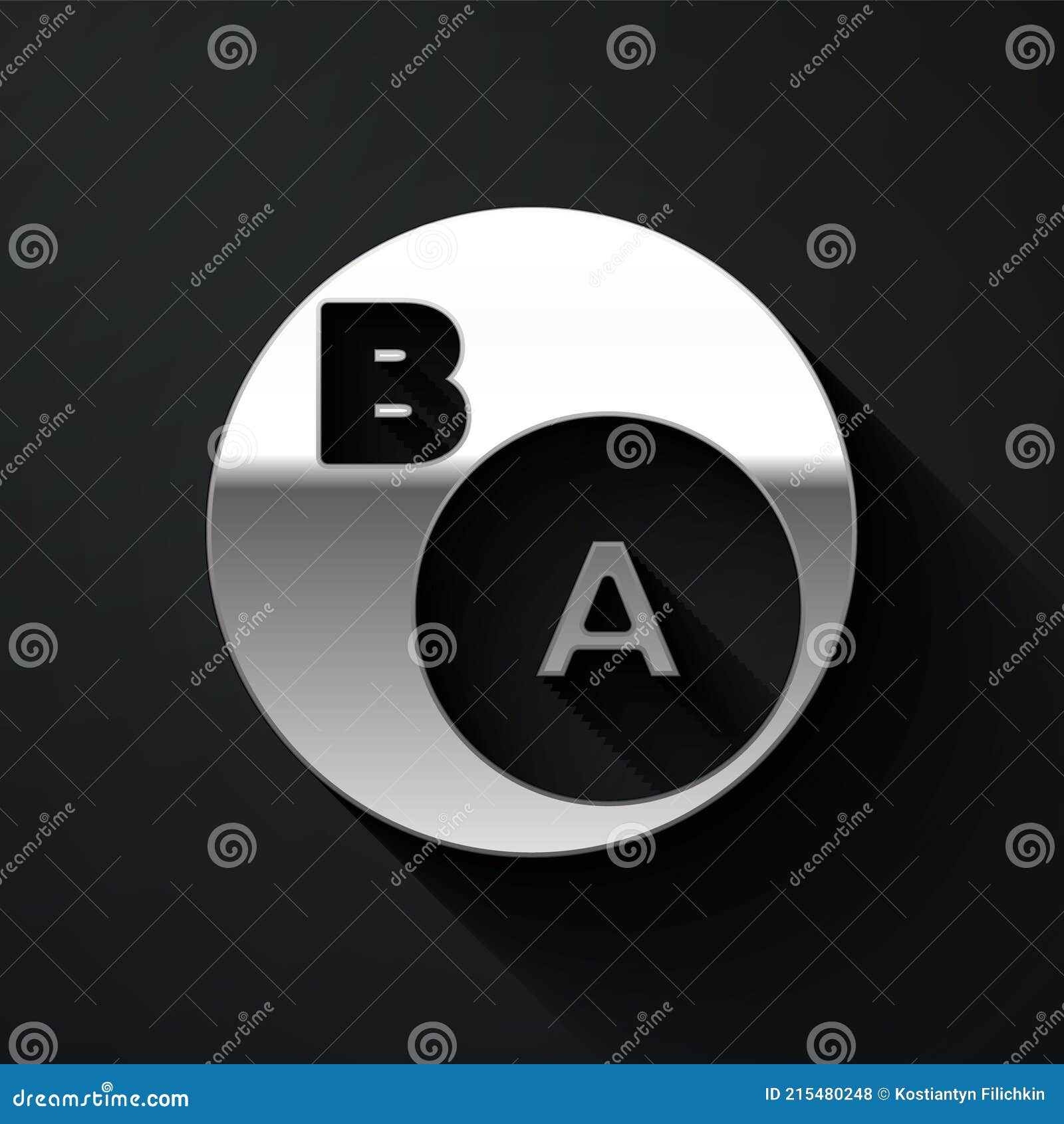 Silver Subsets, Mathematics, a is Subset of B Icon Isolated on Black ...
