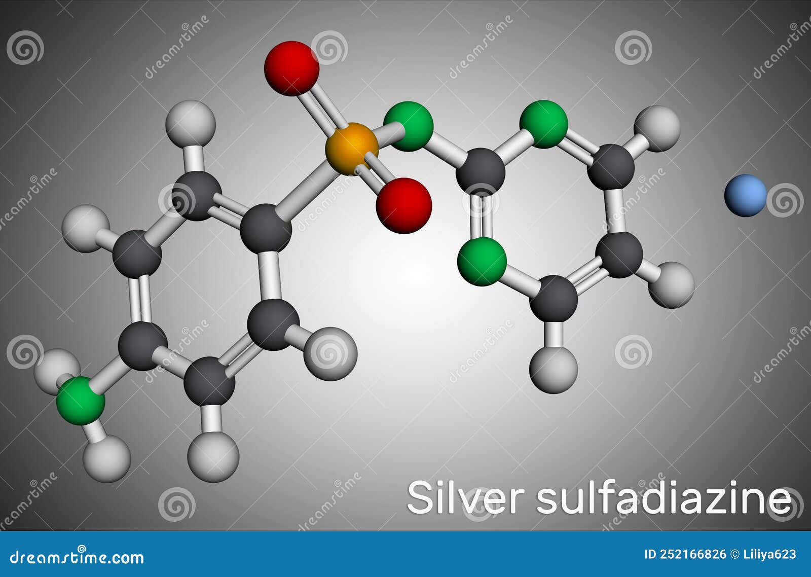 Silver Sulfadiazine Molecule. it is Sulfonamide Antibiotic, Used for ...