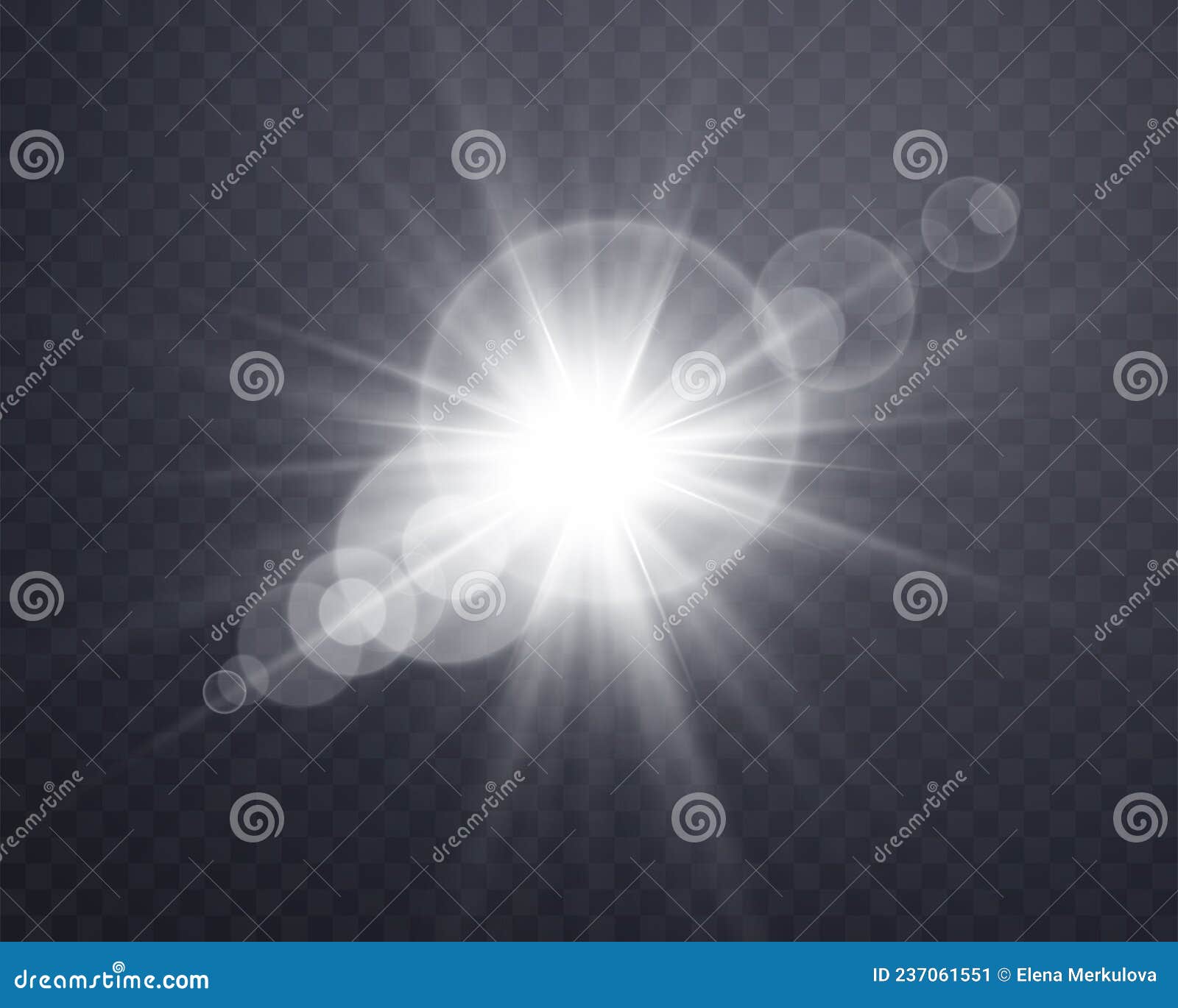 Silver Sunlight Lens Flare, Sun Flash with Rays and Spotlight. Glowing ...