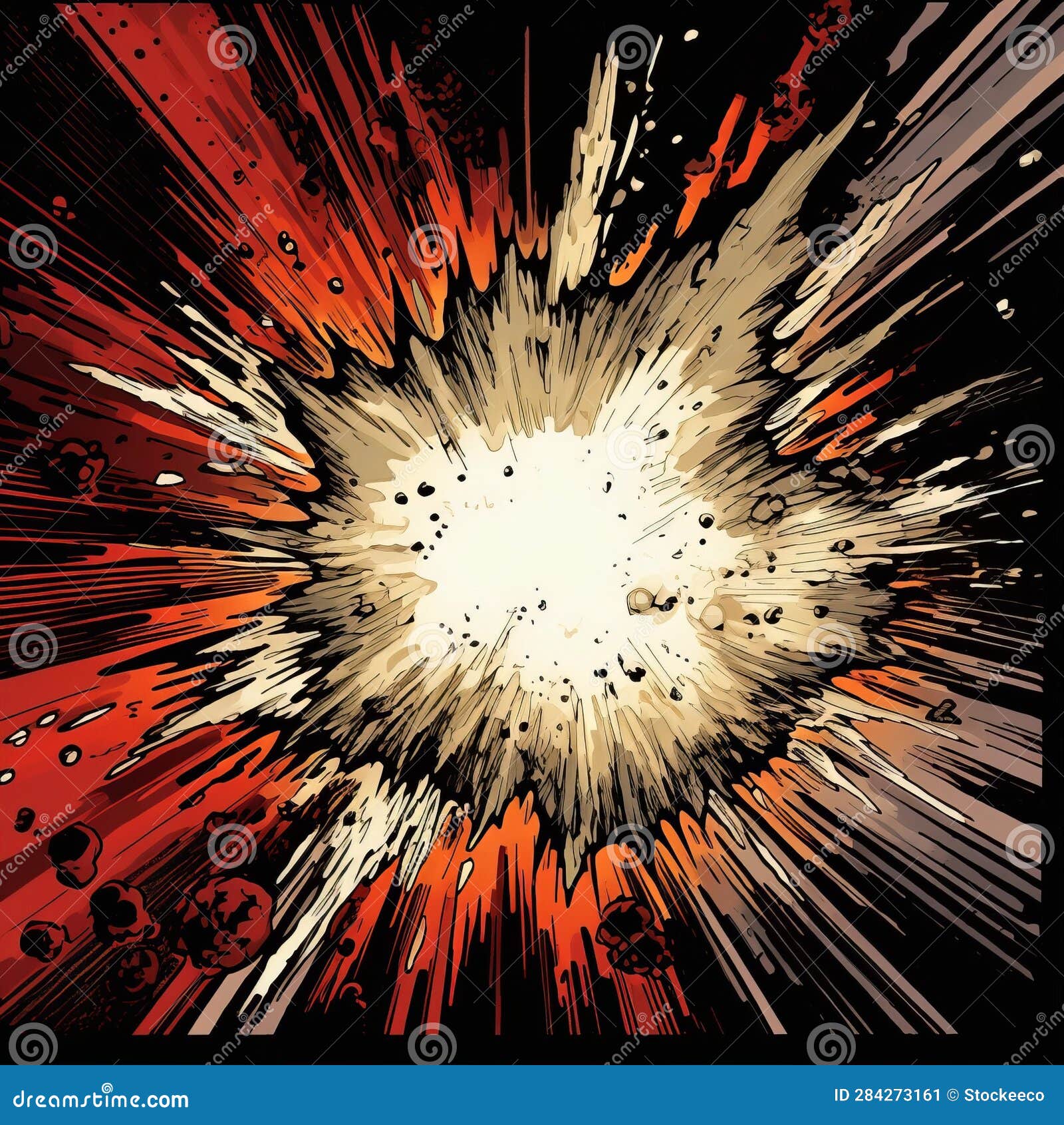 Silver Supernova: a Retro Comic Art Explosion Stock Illustration ...