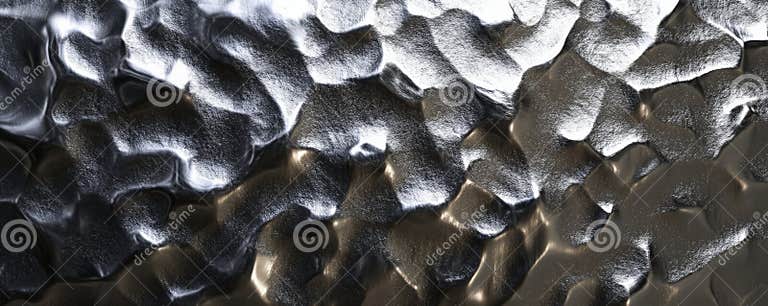 A Silver Surface with a Hammered Texture, Creating a Dimpled Effect ...