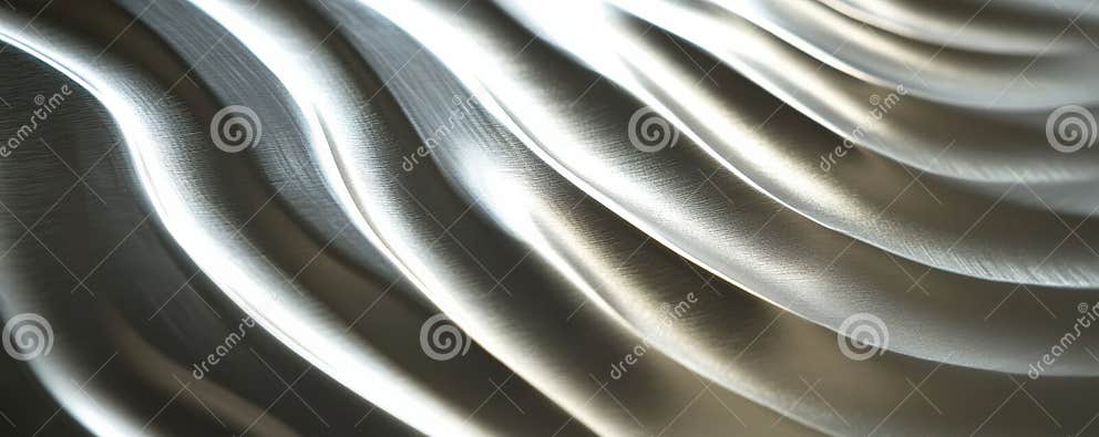 A Silver Surface with a Ribbed Texture, Featuring Parallel Grooves that ...