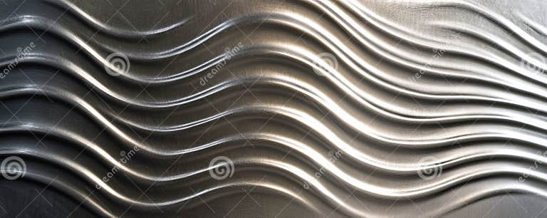 A Silver Surface with a Ribbed Texture, Featuring Parallel Grooves that ...