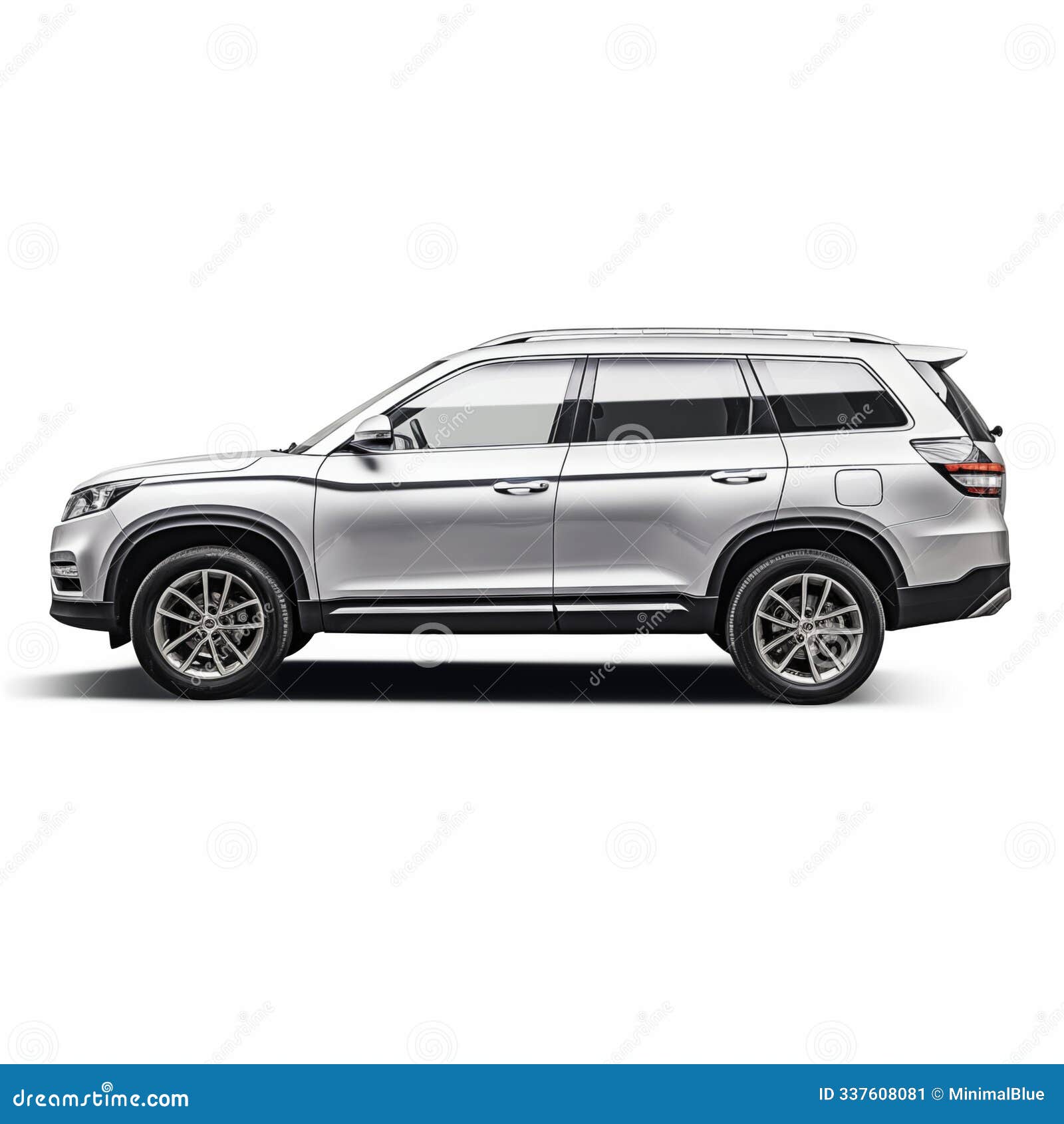 Silver SUV Car Side View Isolated on White Background Stock ...