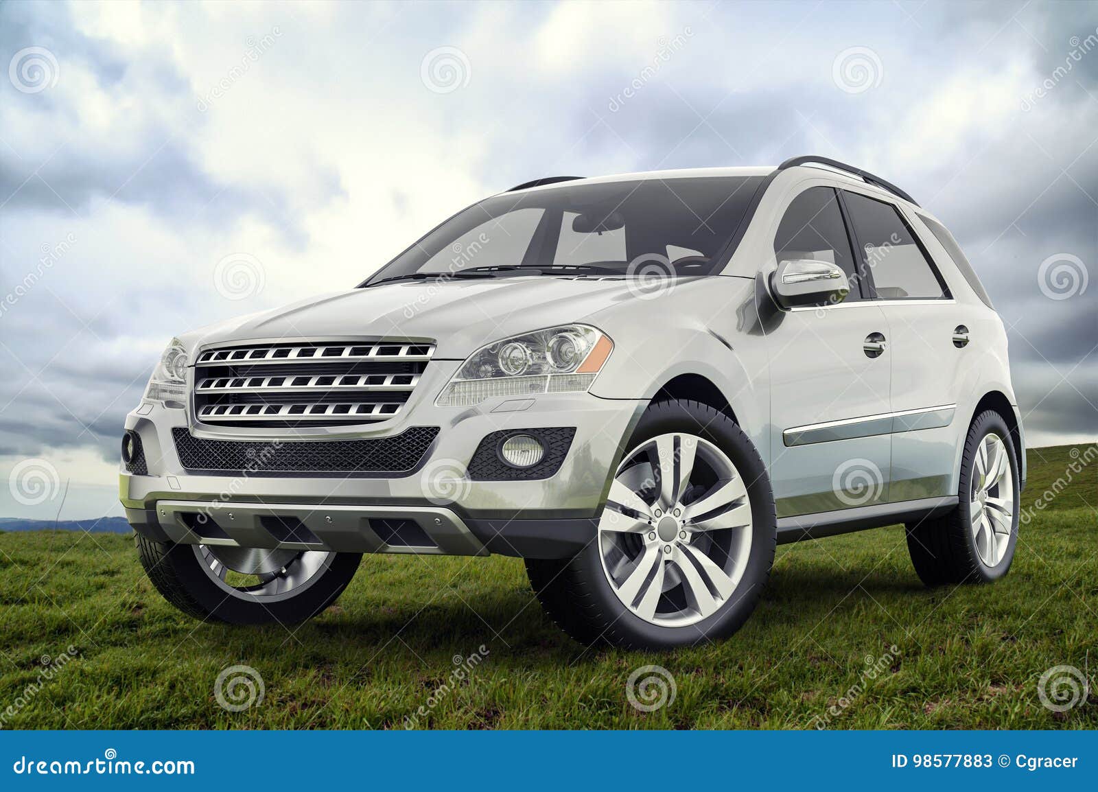 Silver SUV stock image. Image of sport, speed, expensive - 98577883
