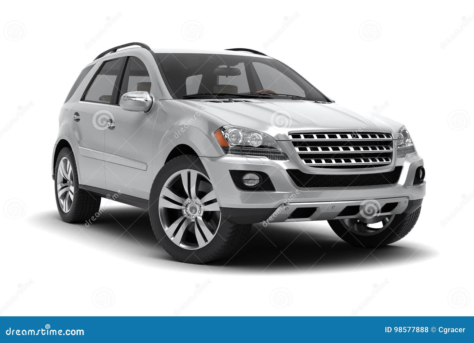 Silver SUV stock photo. Image of utility, luxury, family - 98577888
