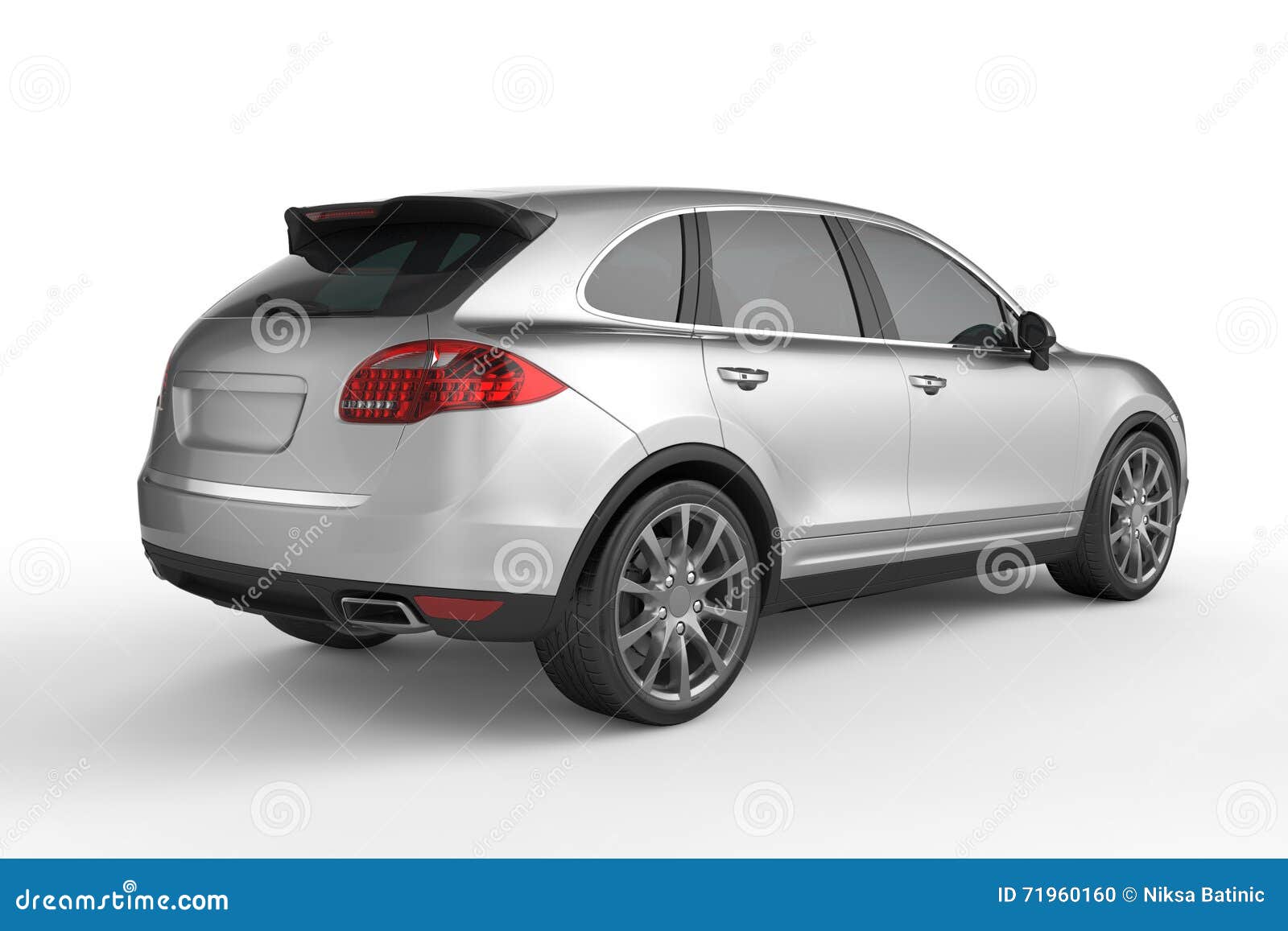 Silver Suv on White Background Stock Illustration - Illustration of ...