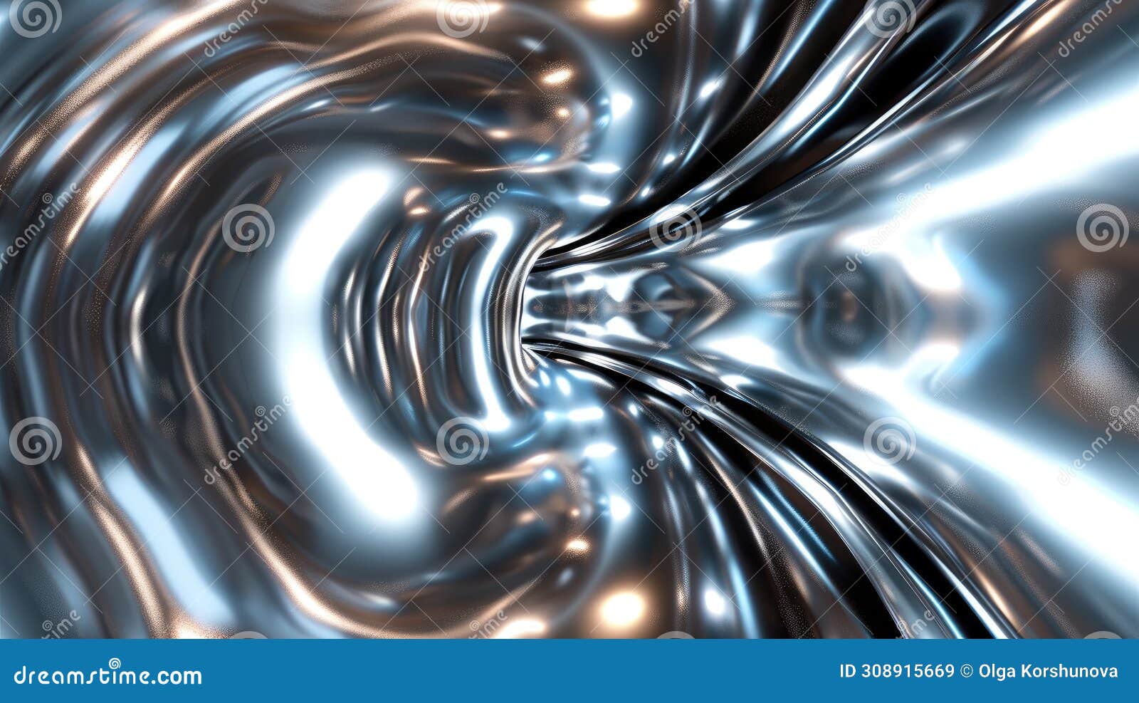 Silver Swirl Abstract Metallic Background with Light Reflections. Stock ...