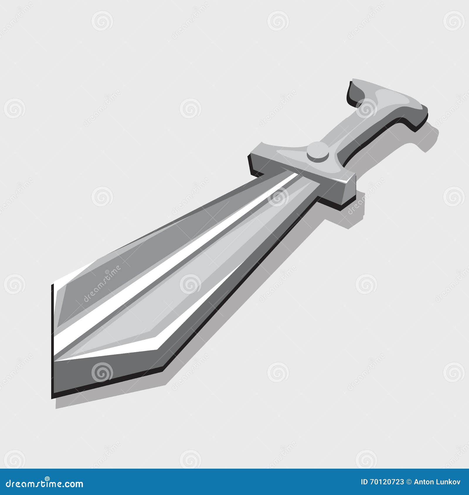 Silver Sword, Three-dimensional Image. Toy Style Stock Vector ...