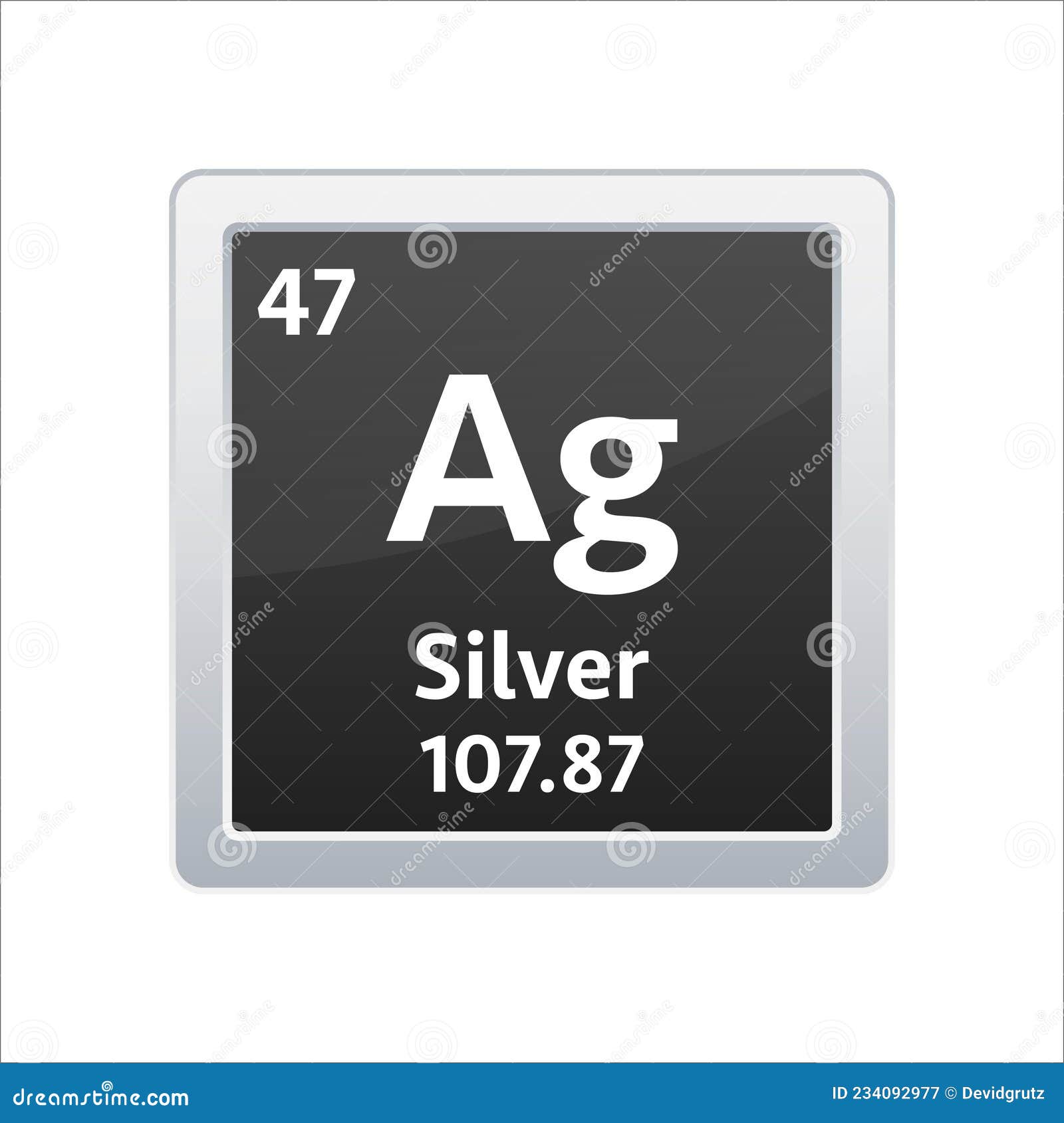 Silver Symbol. Chemical Element of the Periodic Table Stock Vector ...