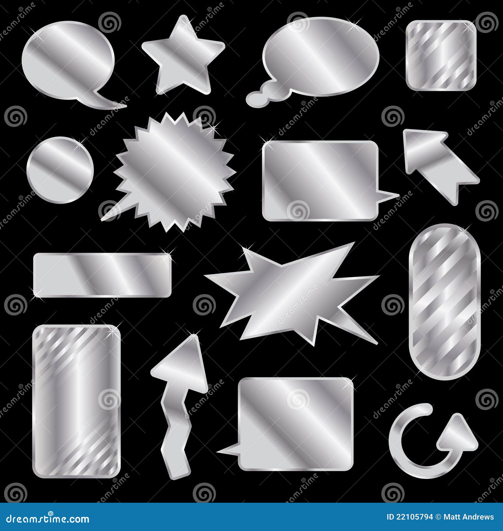 Silver Tags and Speech Bubbles Stock Vector - Illustration of blank ...