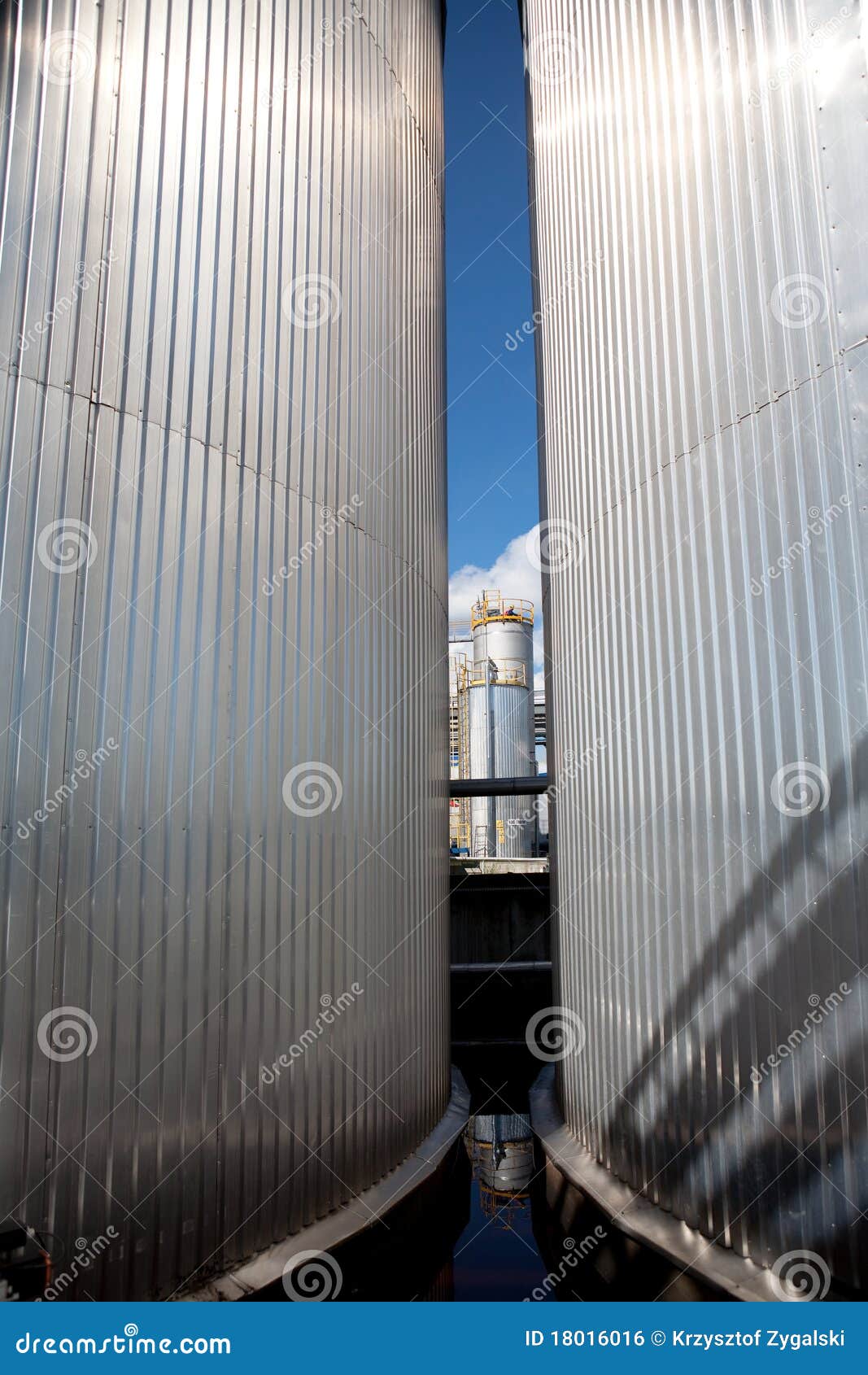 Silver tanks stock photo. Image of fuel, metal, industry - 18016016