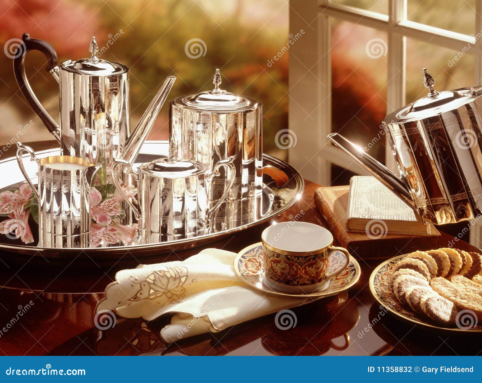 Silver Tea Service stock photo. Image of dish, coffee - 11358832