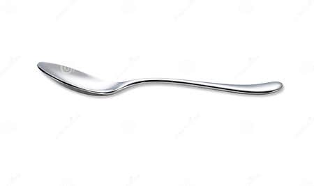 Silver Teaspoon Side View Isolated with Path Stock Photo - Image of ...
