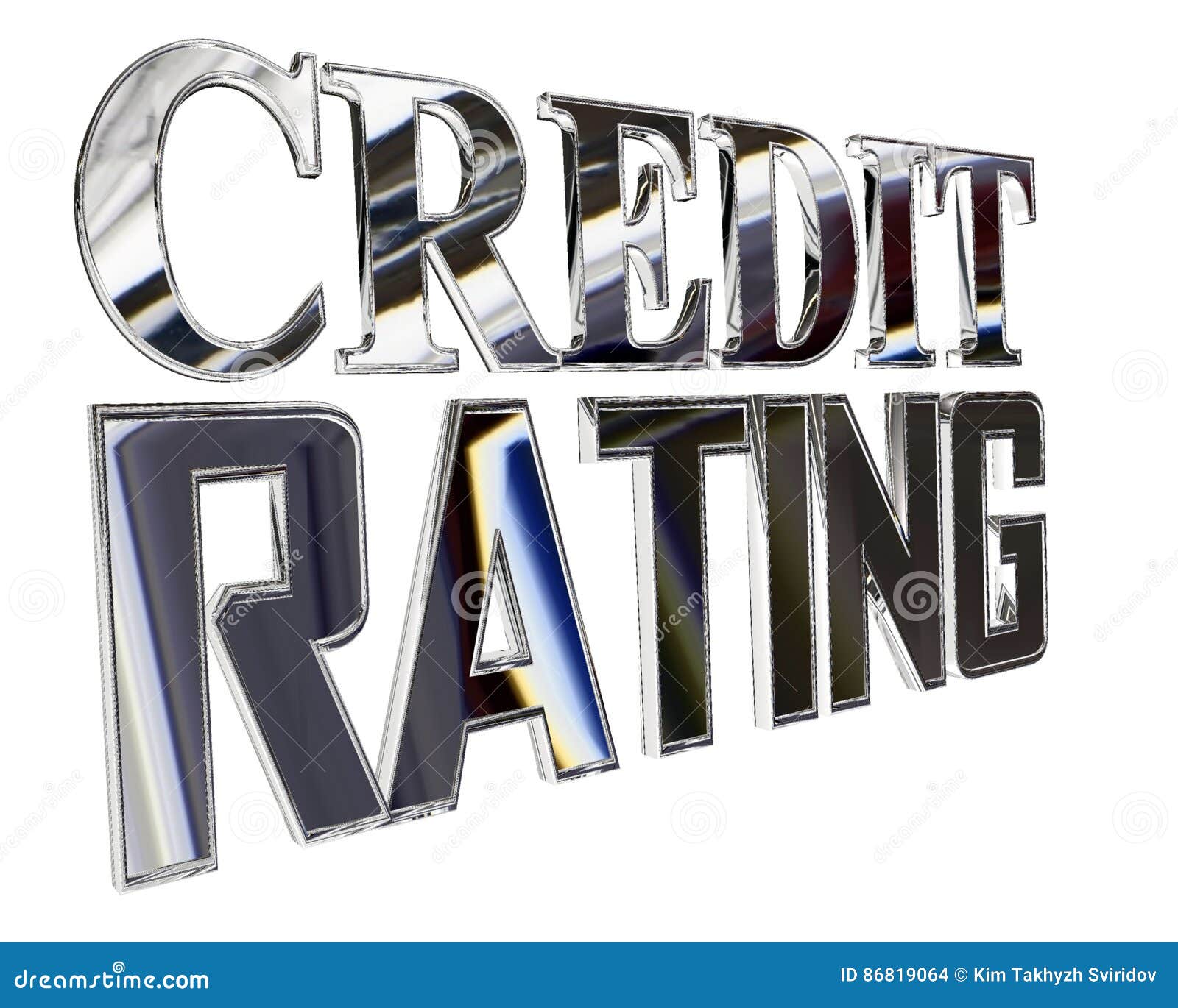 Silver Text Credit Rating on a White Background Stock Illustration ...