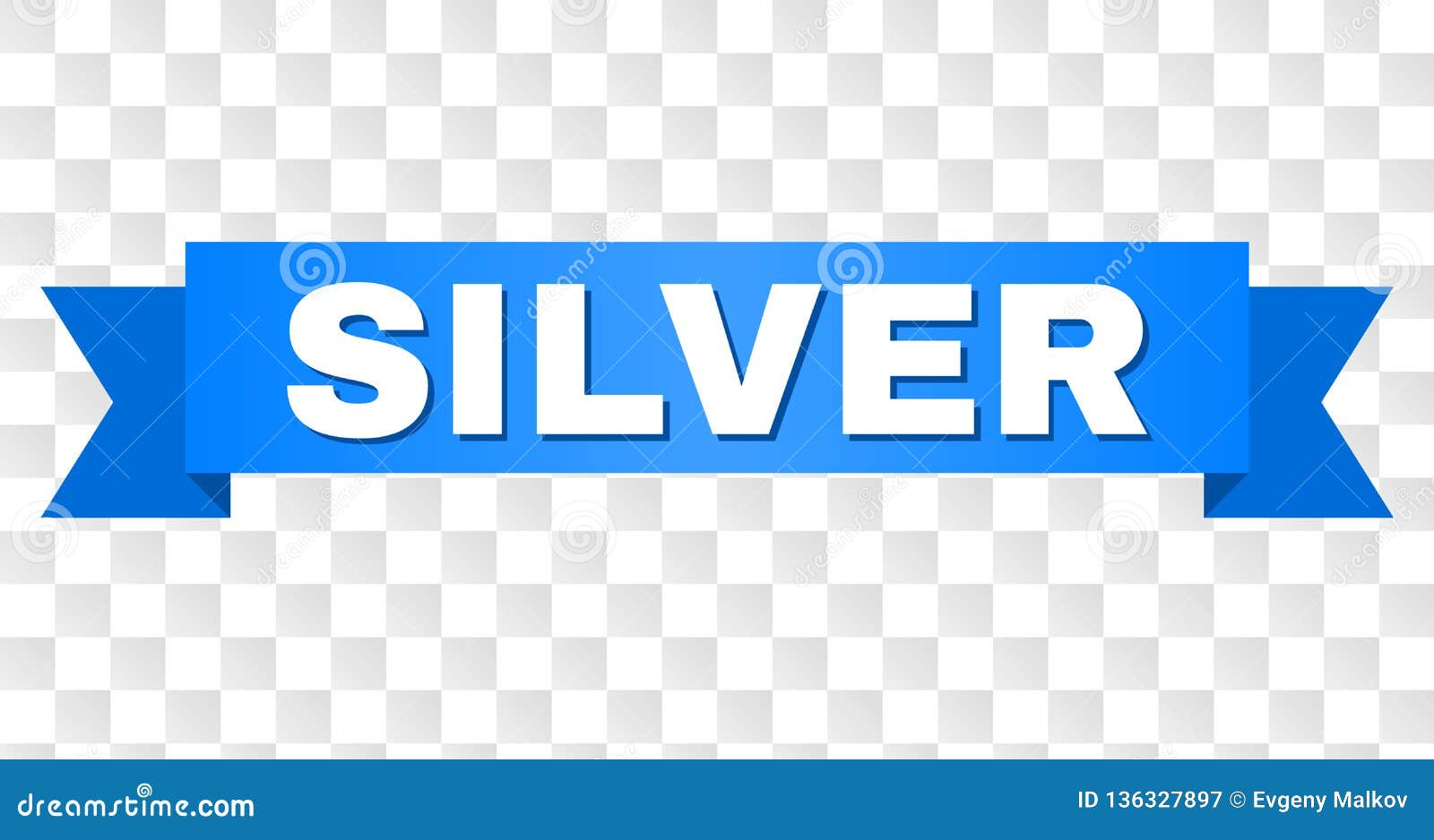 Blue Ribbon with SILVER Caption Stock Vector - Illustration of silver ...