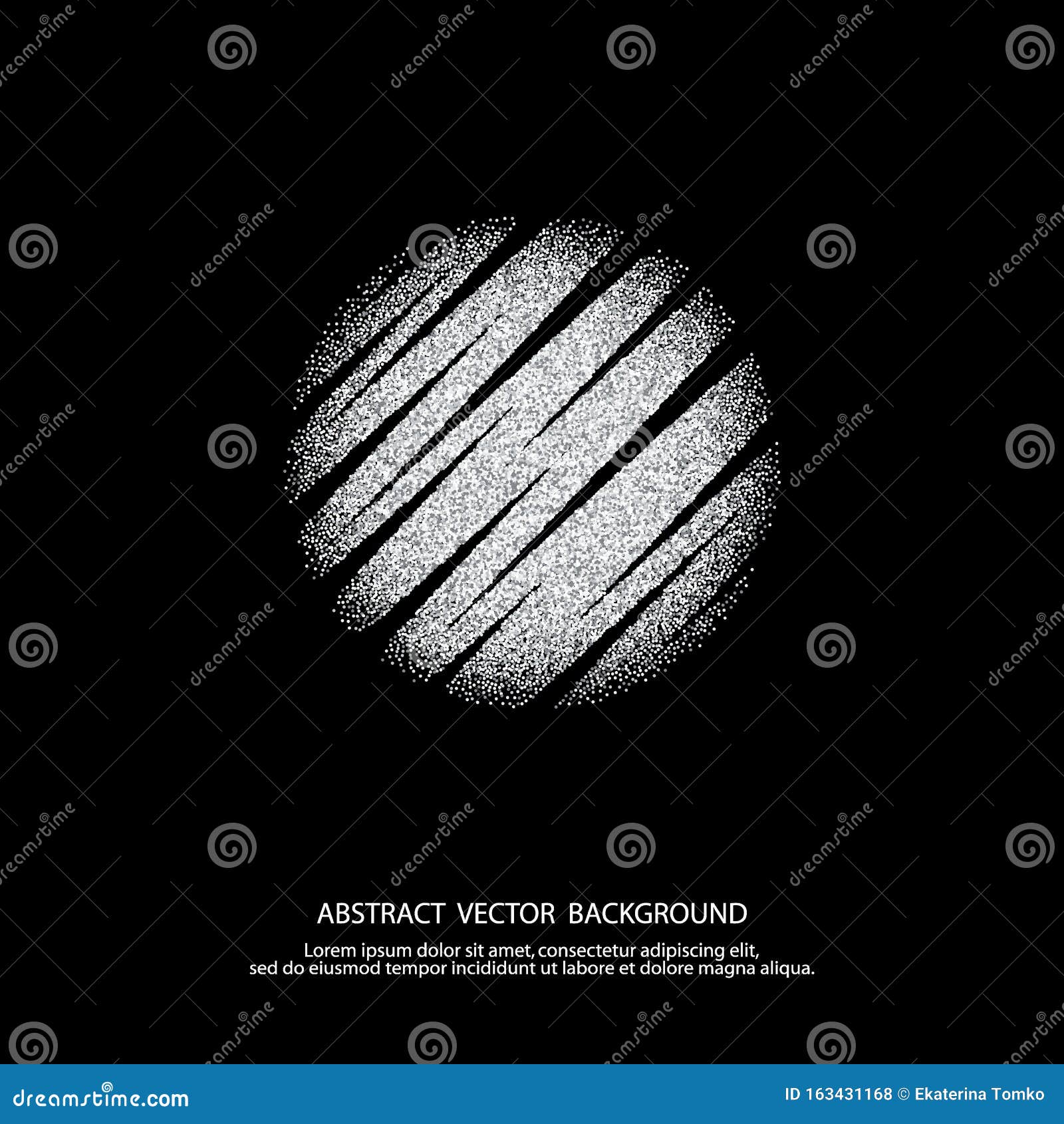 Silver Texture Abstract Decorative Circle. Glitter Silver Particles on ...