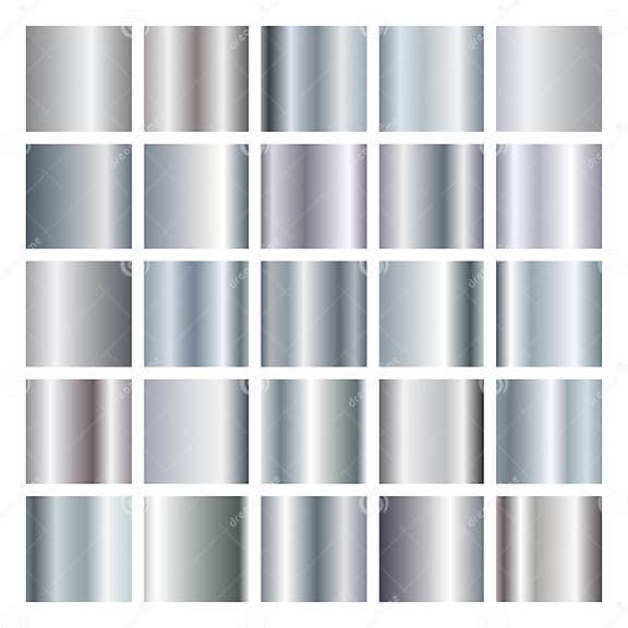 Silver Texture Gradient Background Vector Set Stock Vector - Illustration of metal, background ...