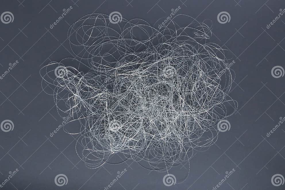 Silver Thread Pile Like Cloud. Stock Image - Image of decorative ...