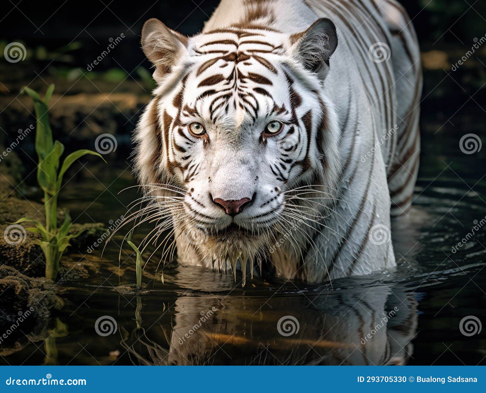 Silver tiger stock illustration. Illustration of relax - 293705330