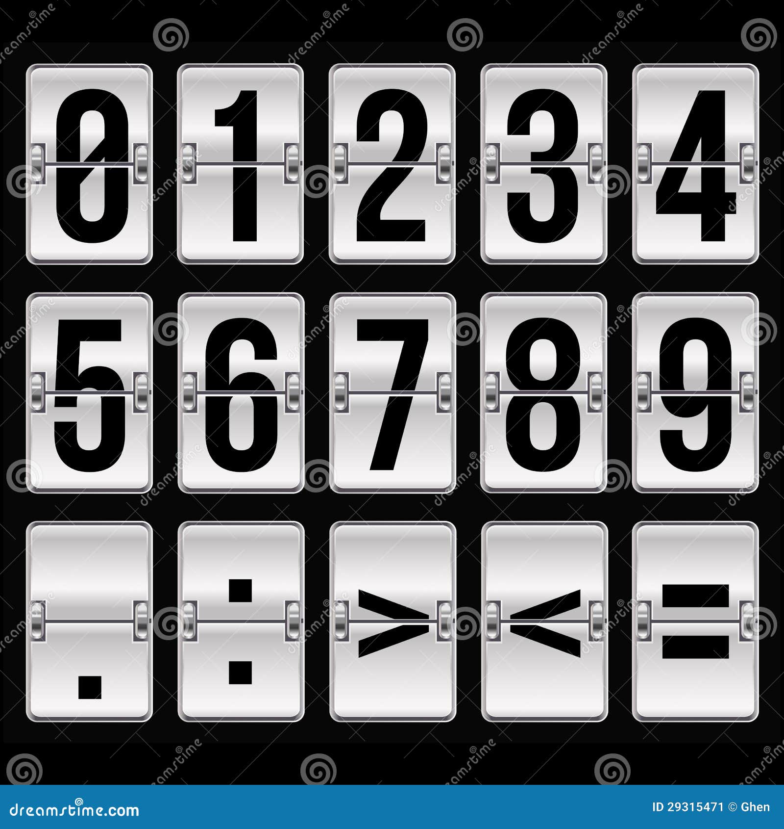 Silver timetable numbers stock vector. Illustration of accuracy - 29315471