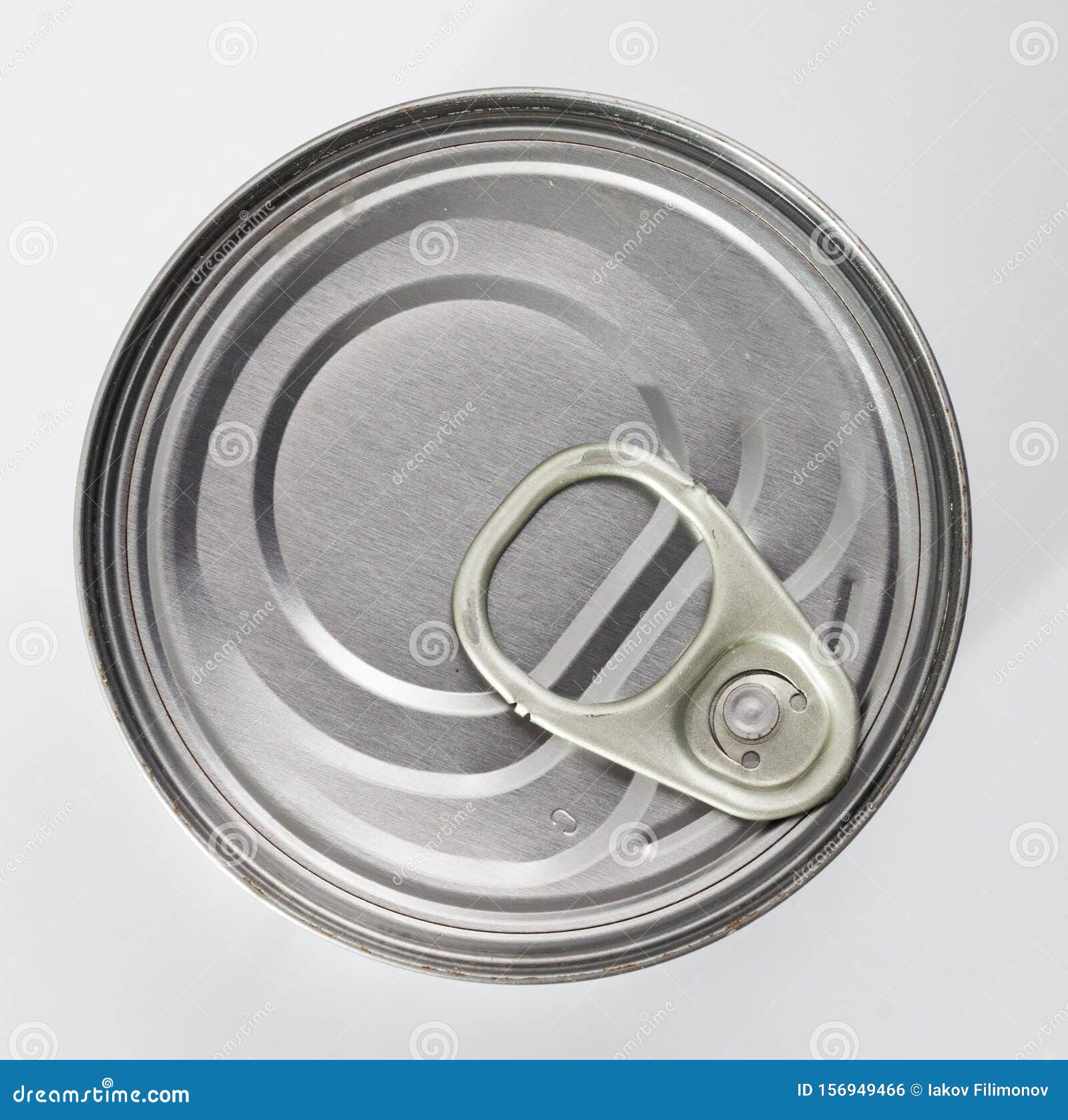 Silver tin can closeup stock photo. Image of ring, canned - 156949466