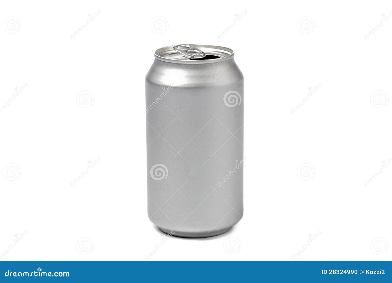 Silver Tin Can on White Background Stock Photo - Image of color ...