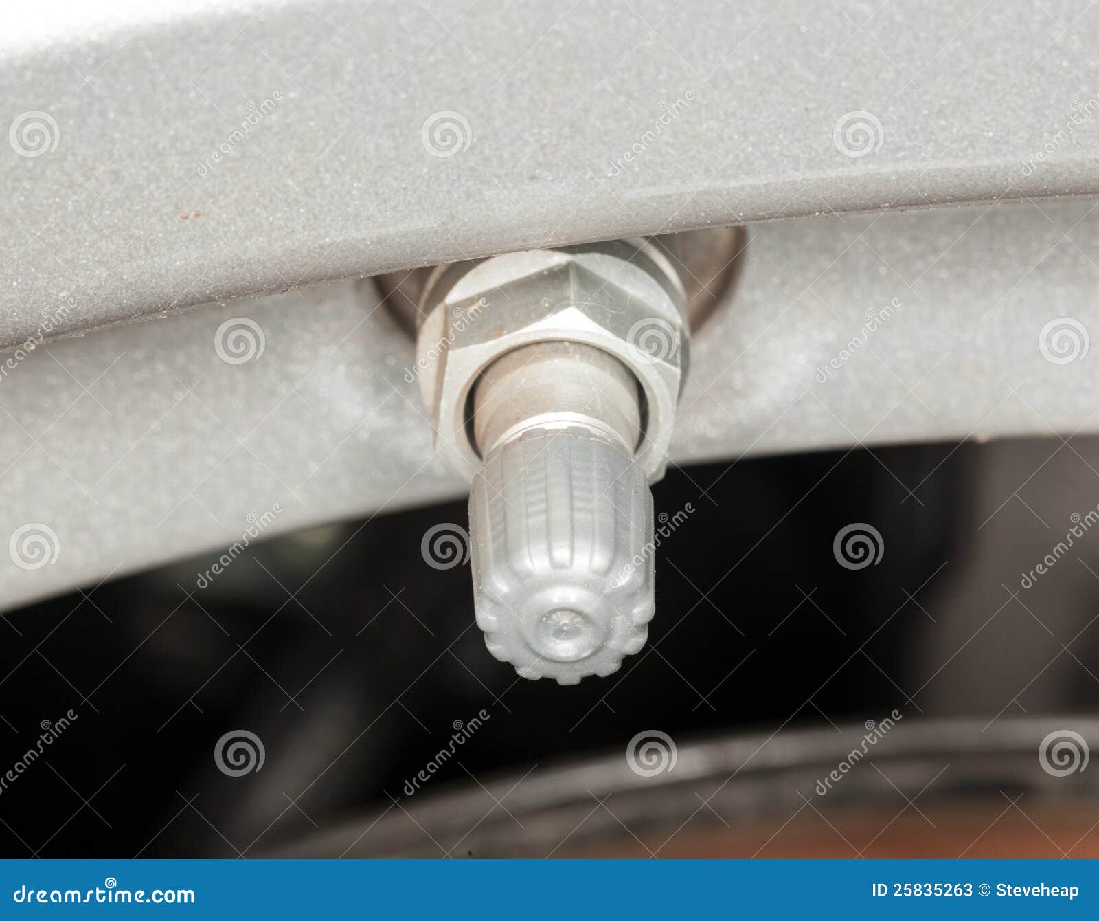 Silver Tire Pressure Valve Alloy Wheel Stock Image - Image of tool ...