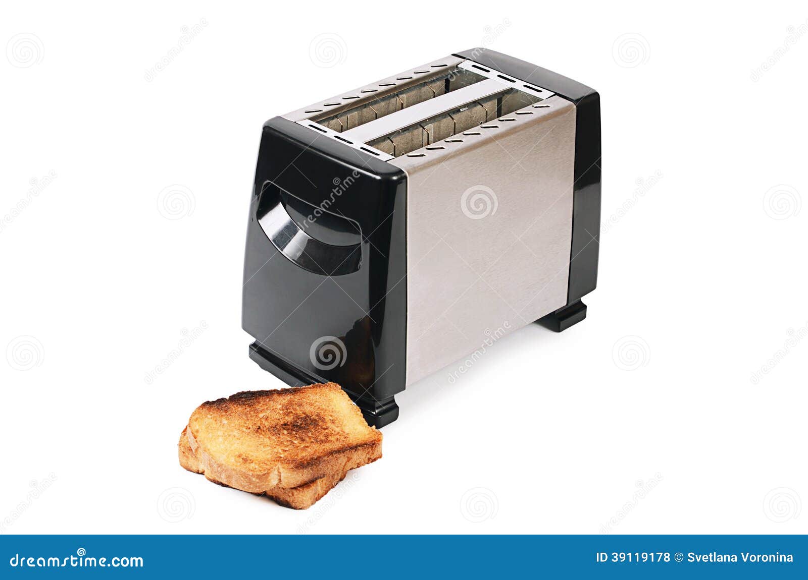 Silver Toaster Isolated on White Background Stock Photo - Image of ...